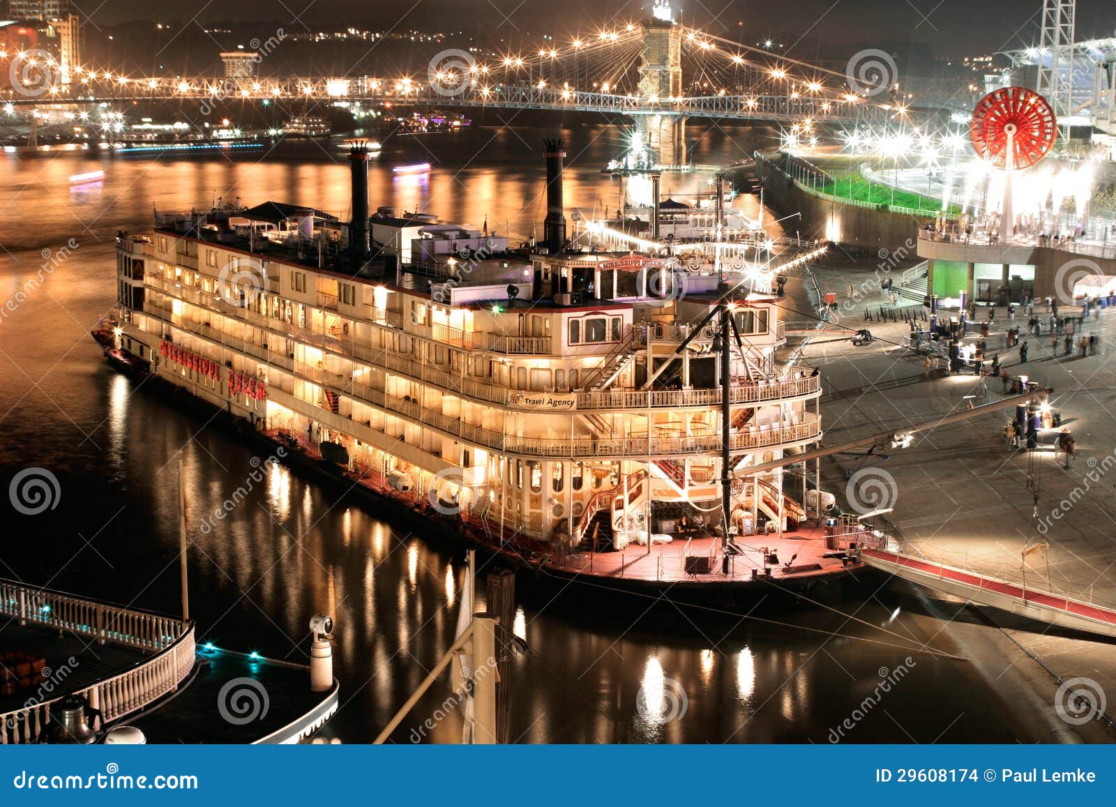 River Boat at Night stock photo. Image of paddle, night - 29608174