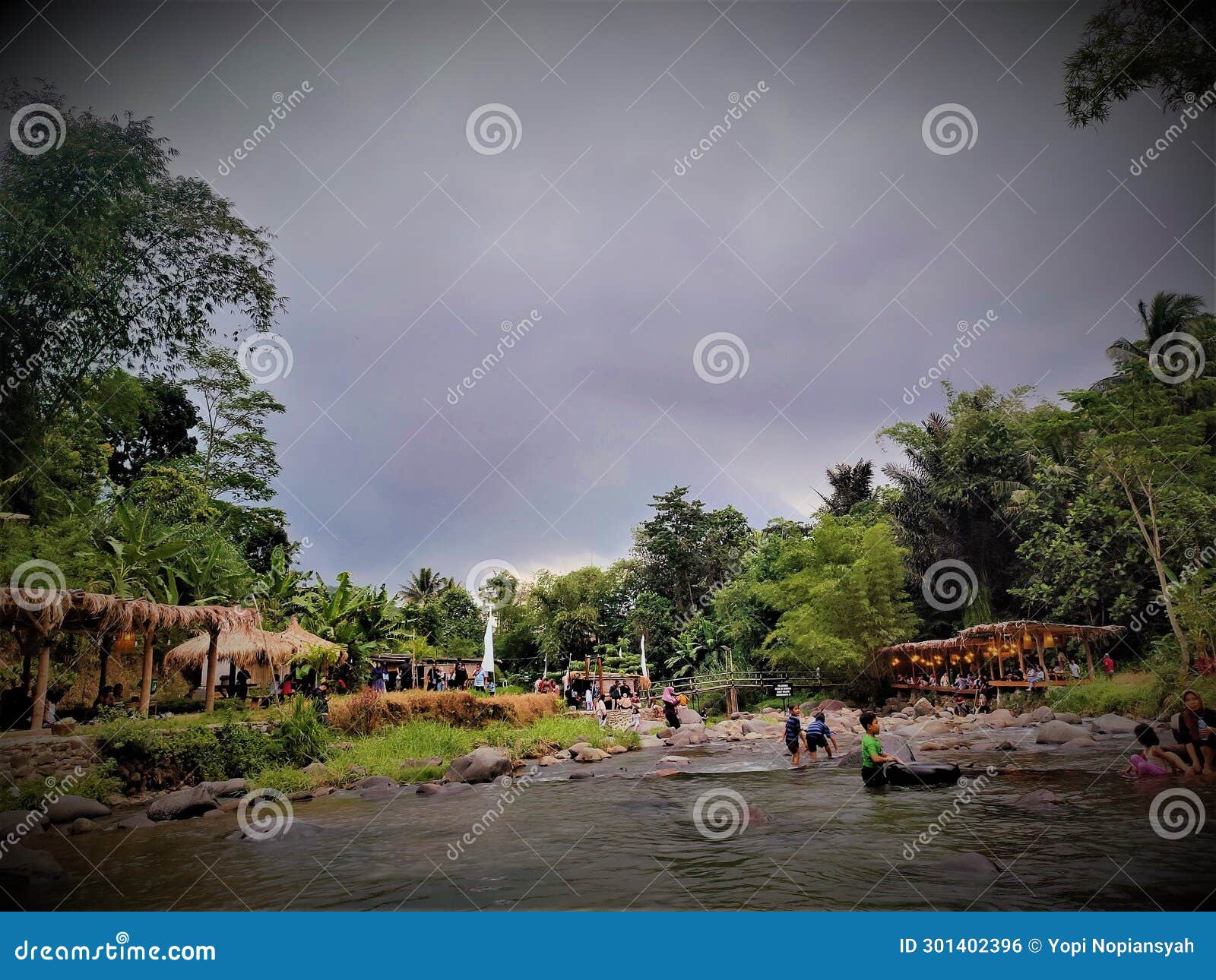 The River in Bogor Has Become a Tourist Attraction Stock Photo - Image ...