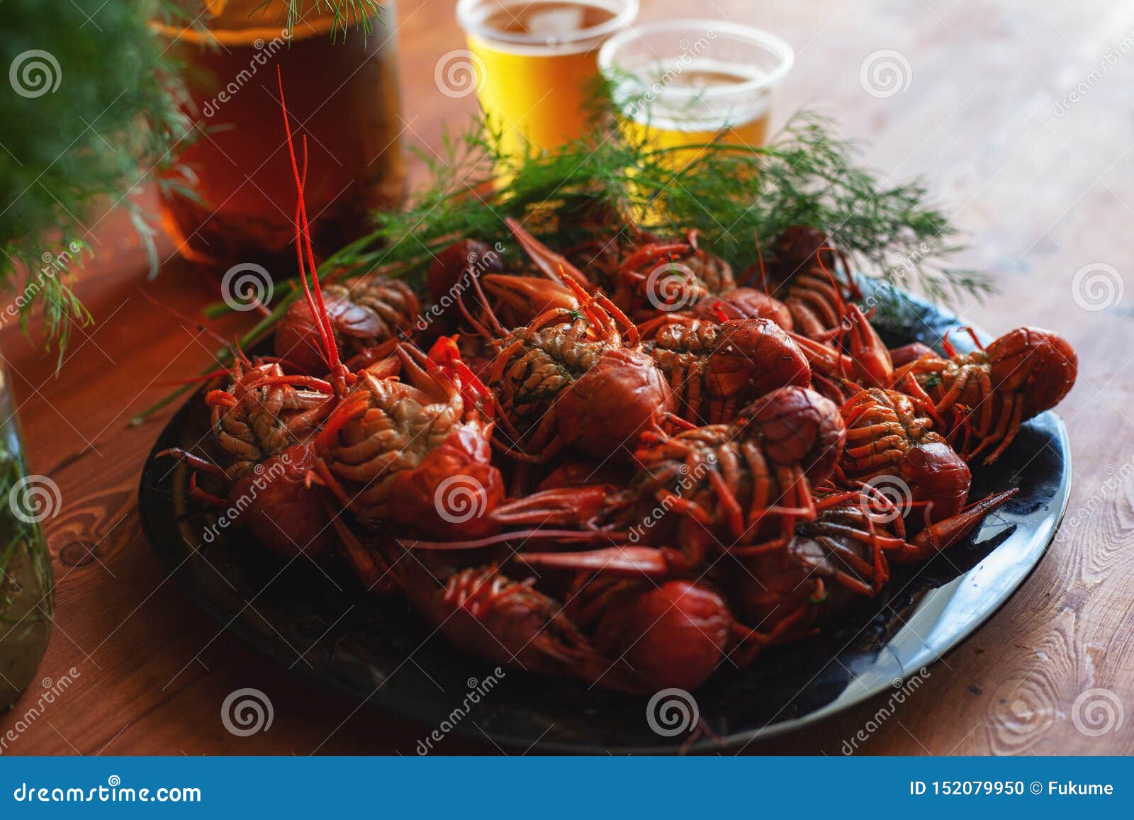 River Boiled Crayfish, Cooked and Served on a Table for Beer Stock ...