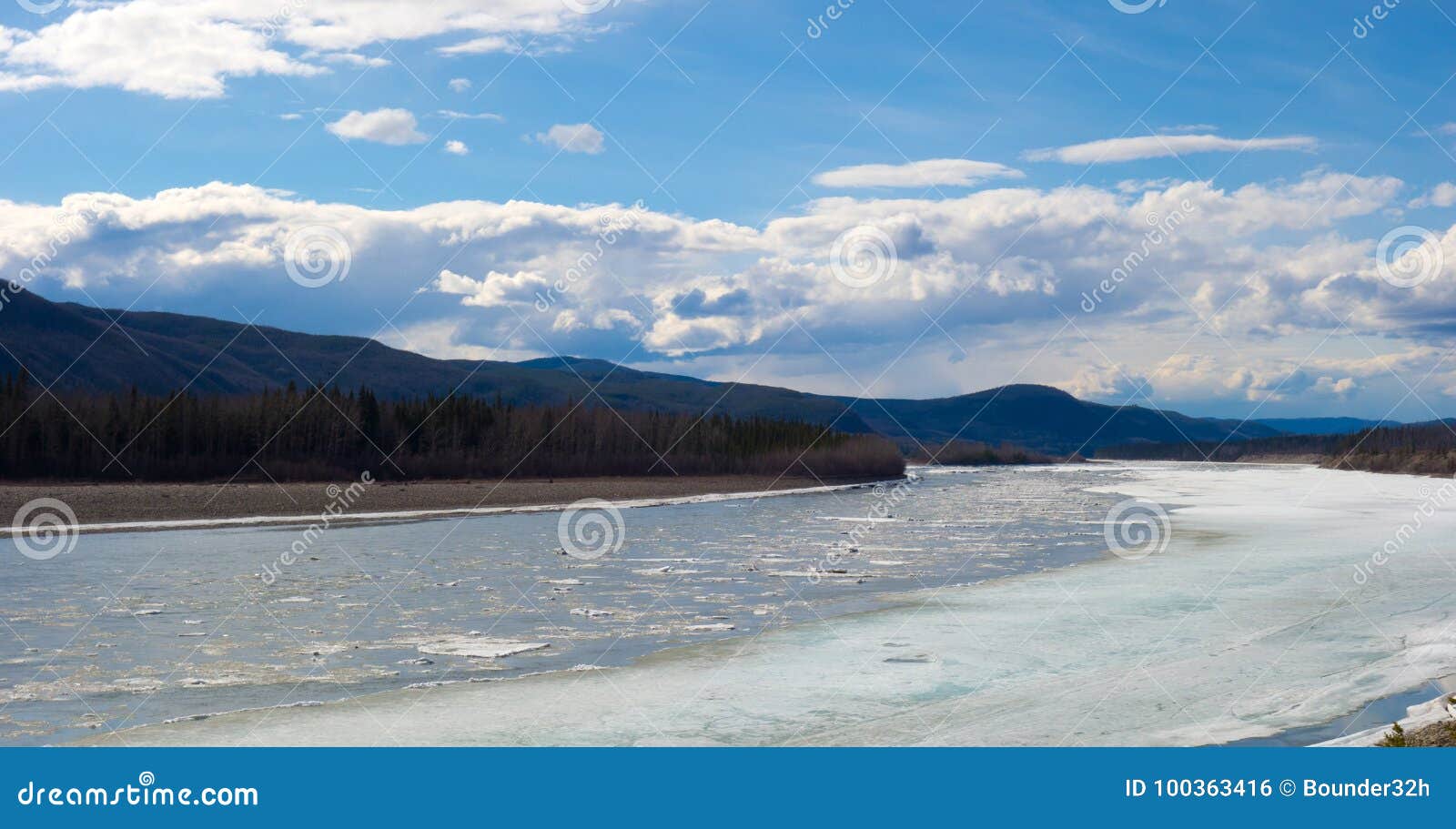A River Breaking Up in the Springtime Stock Photo - Image of pieces ...