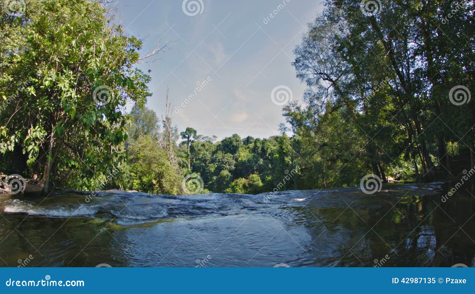 River Breaks Down. Waterfall, a Top View of the Stream Stock Video ...
