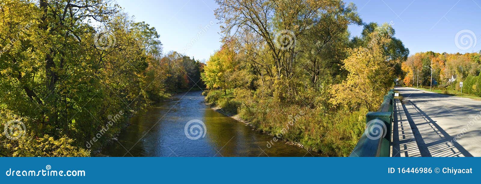 River and a Bridge in Autumn Stock Photo - Image of scenic, countryside ...