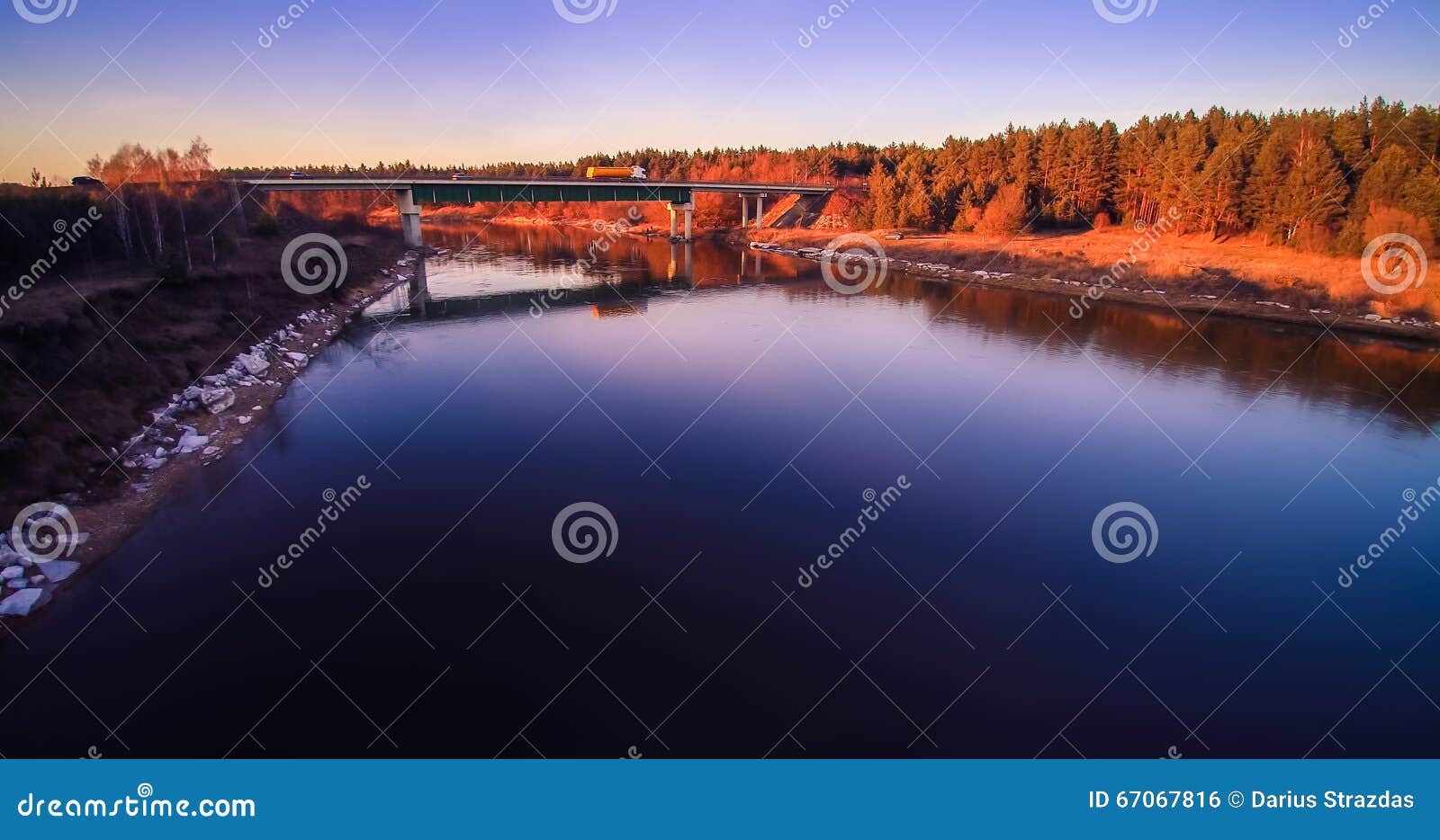 River and Bridge from Bird S View Stock Photo - Image of bird, sunset ...