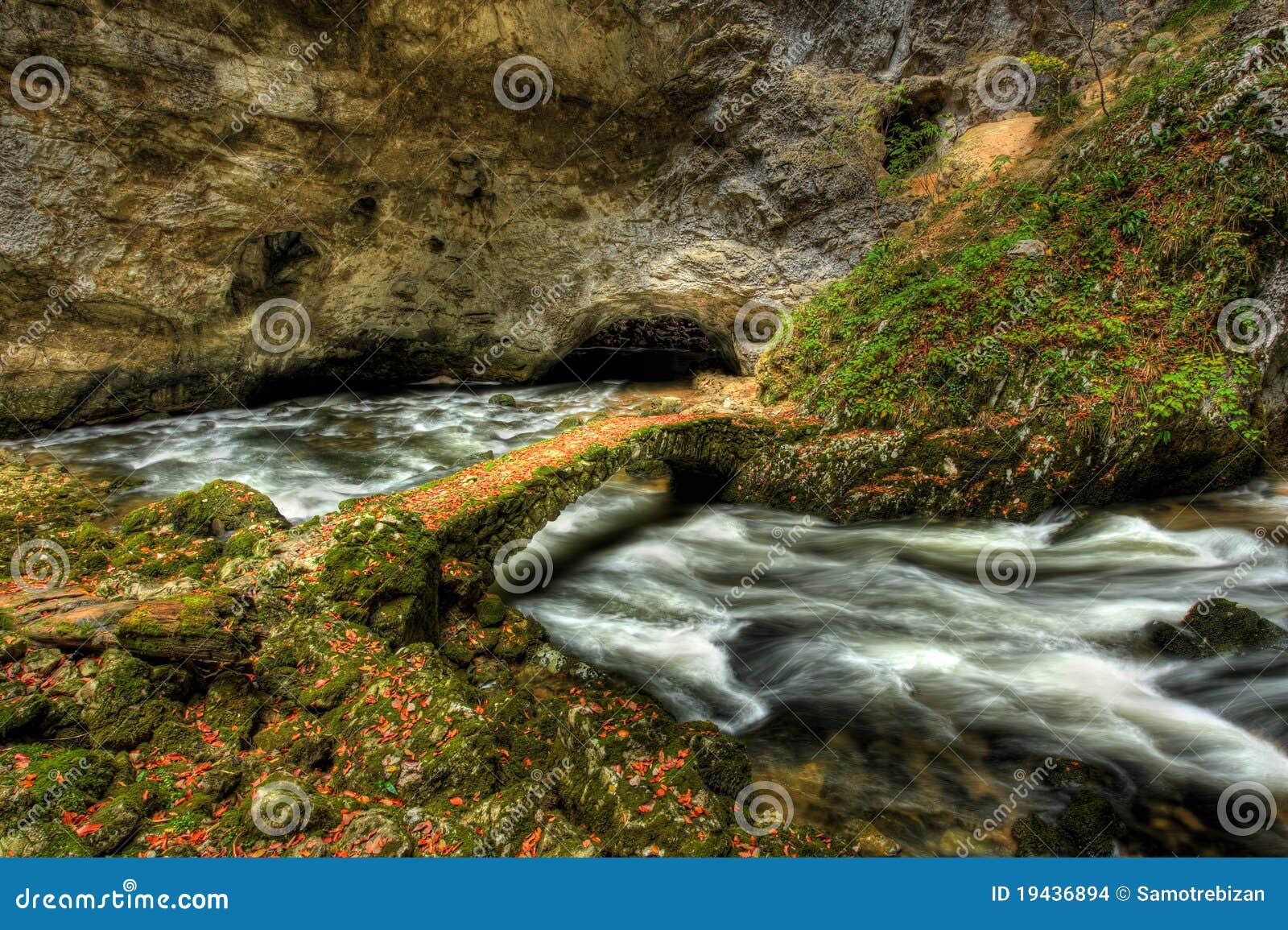 River and bridge in cave stock photo. Image of europe - 19436894