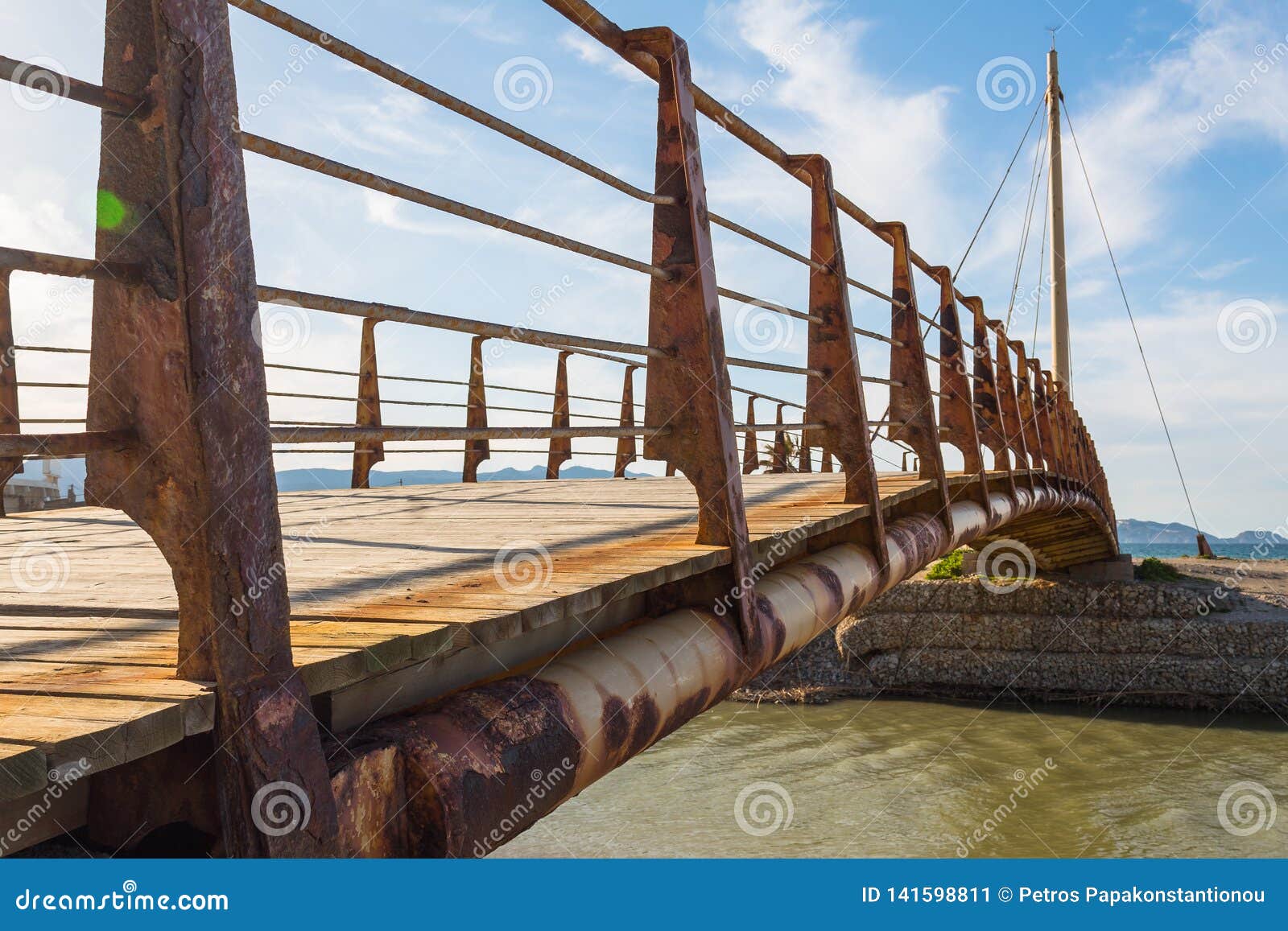 River Bridge Covered in Rust Side View Stock Image - Image of outdoor ...