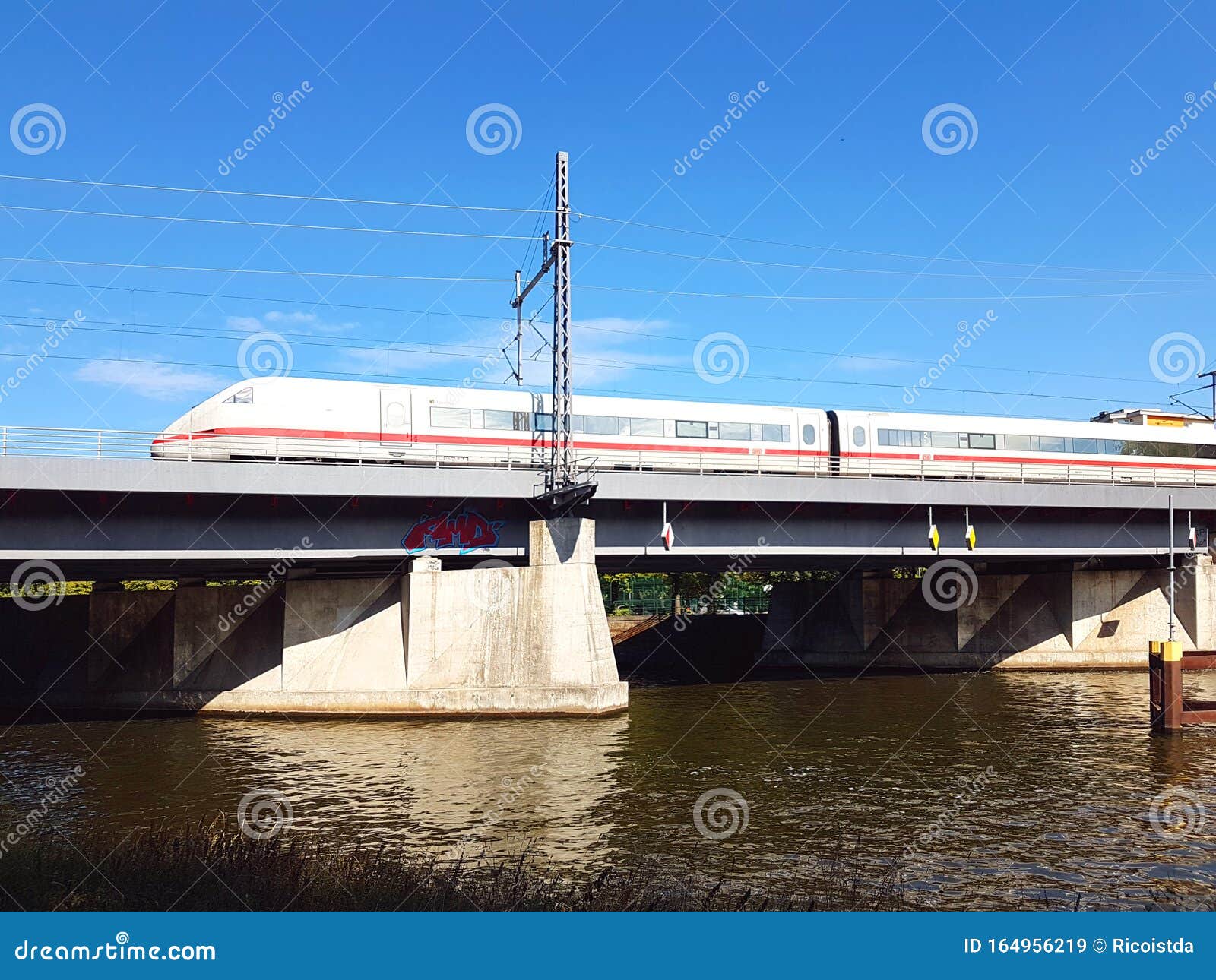 River Bridge with High Speed Train Stock Image - Image of japan ...