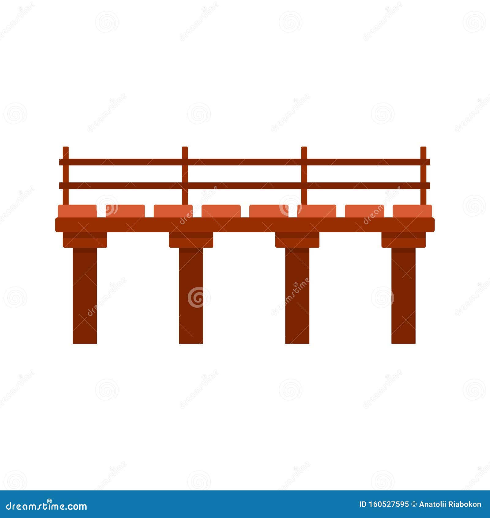 River Bridge Icon, Flat Style Stock Vector - Illustration of icon ...
