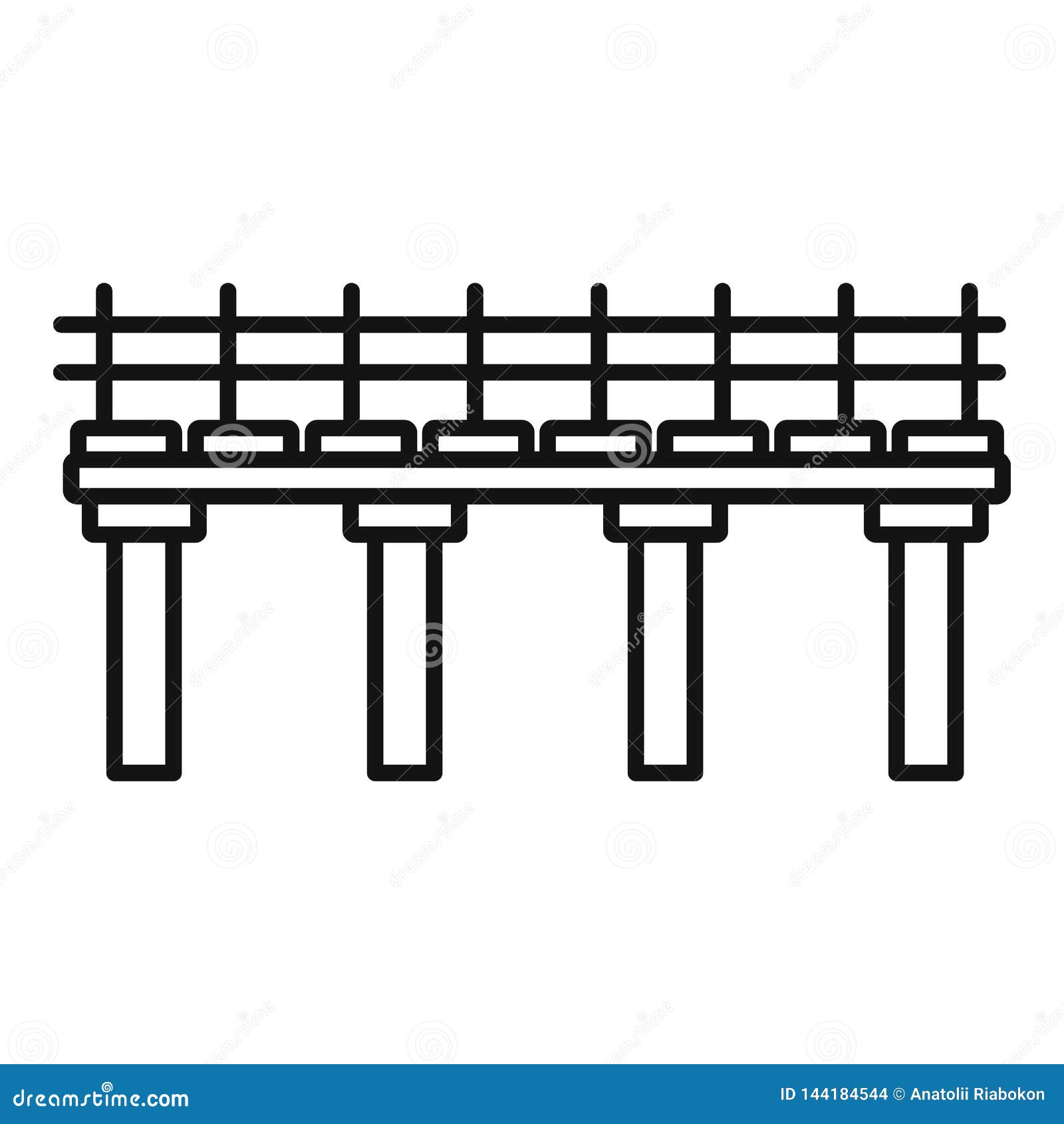 River Bridge Icon, Outline Style Stock Vector - Illustration of icon ...