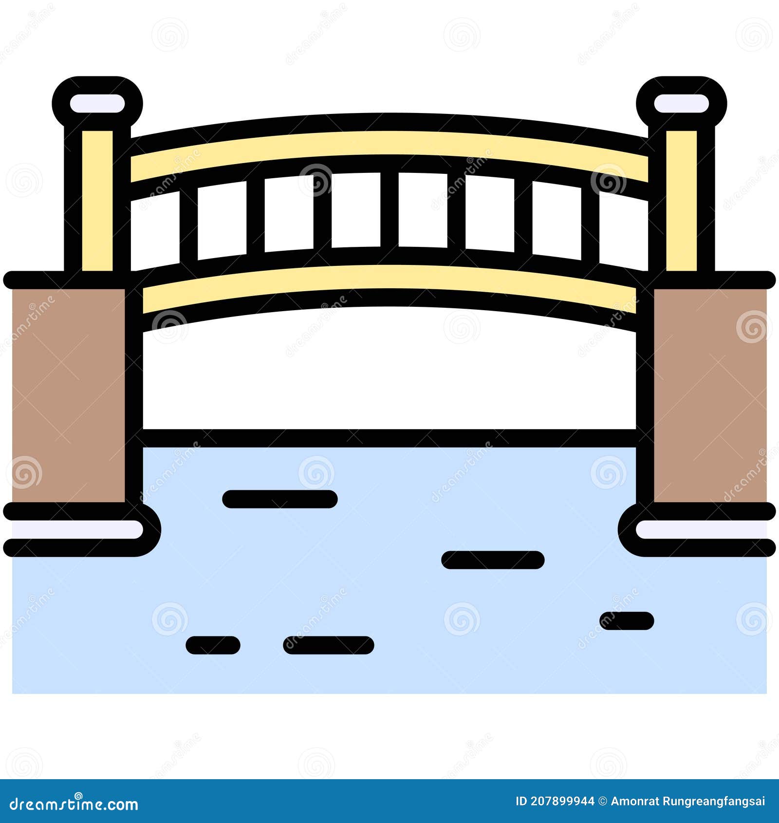 River Bridge Icon, Winter City Related Vector Stock Vector ...