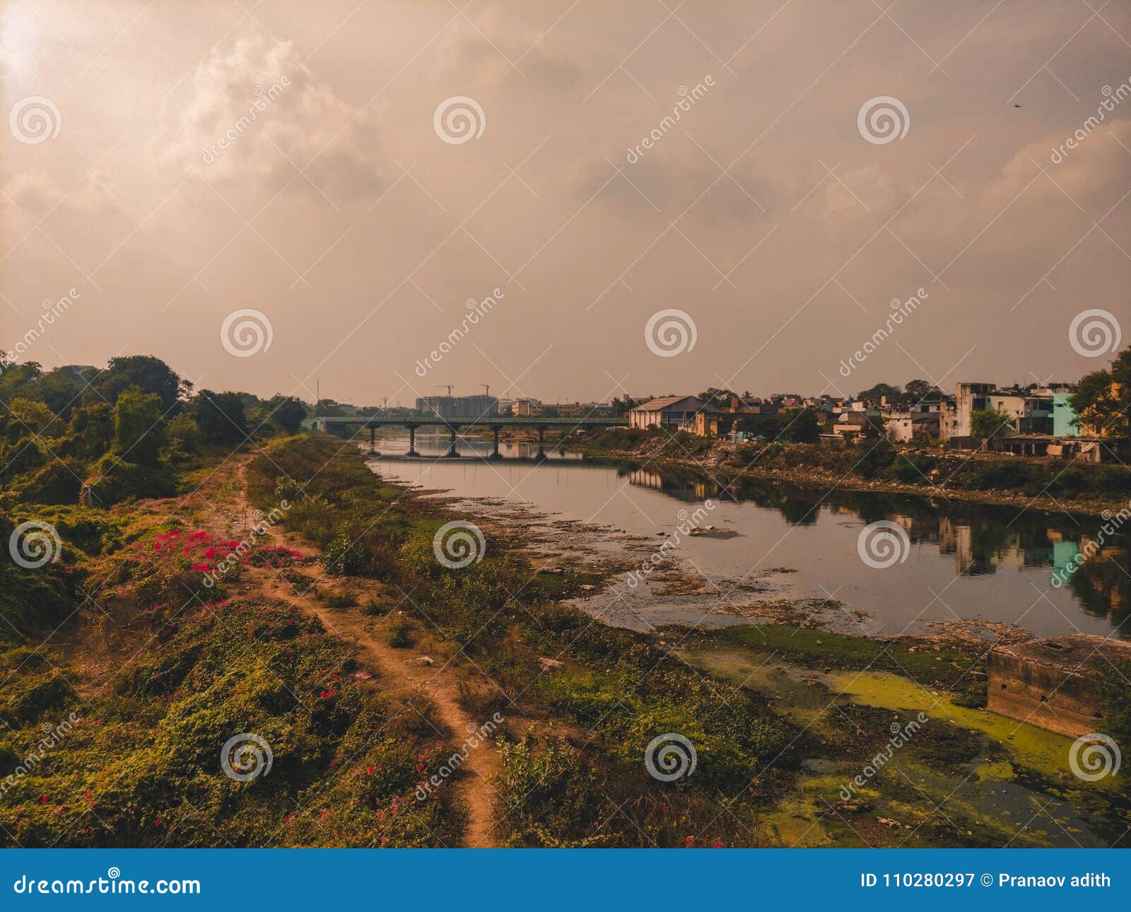 Adayar River from a Suburban Train Stock Image - Image of adayar, river ...