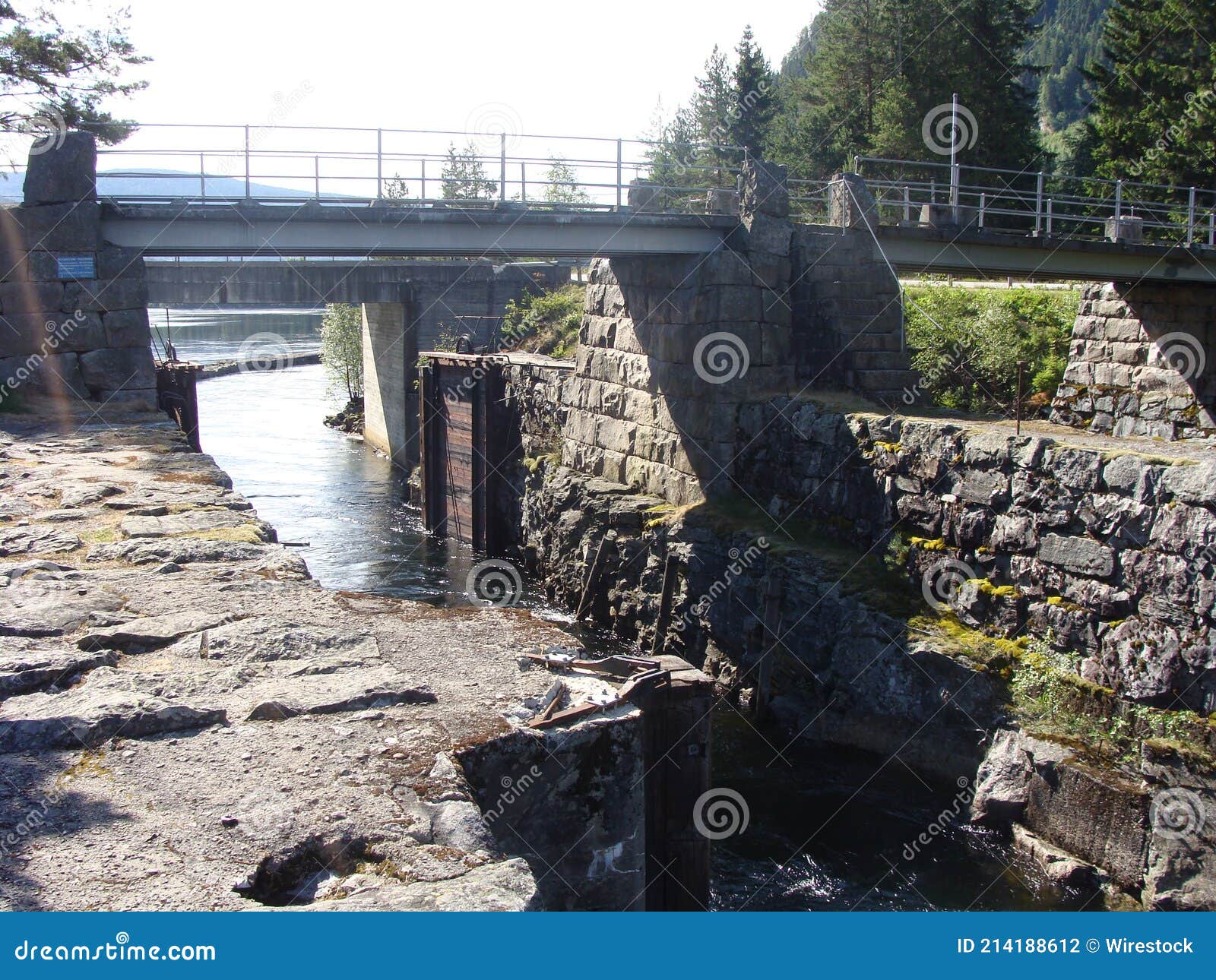 River Bridge in a Rural Scene Stock Photo - Image of river, reflection ...