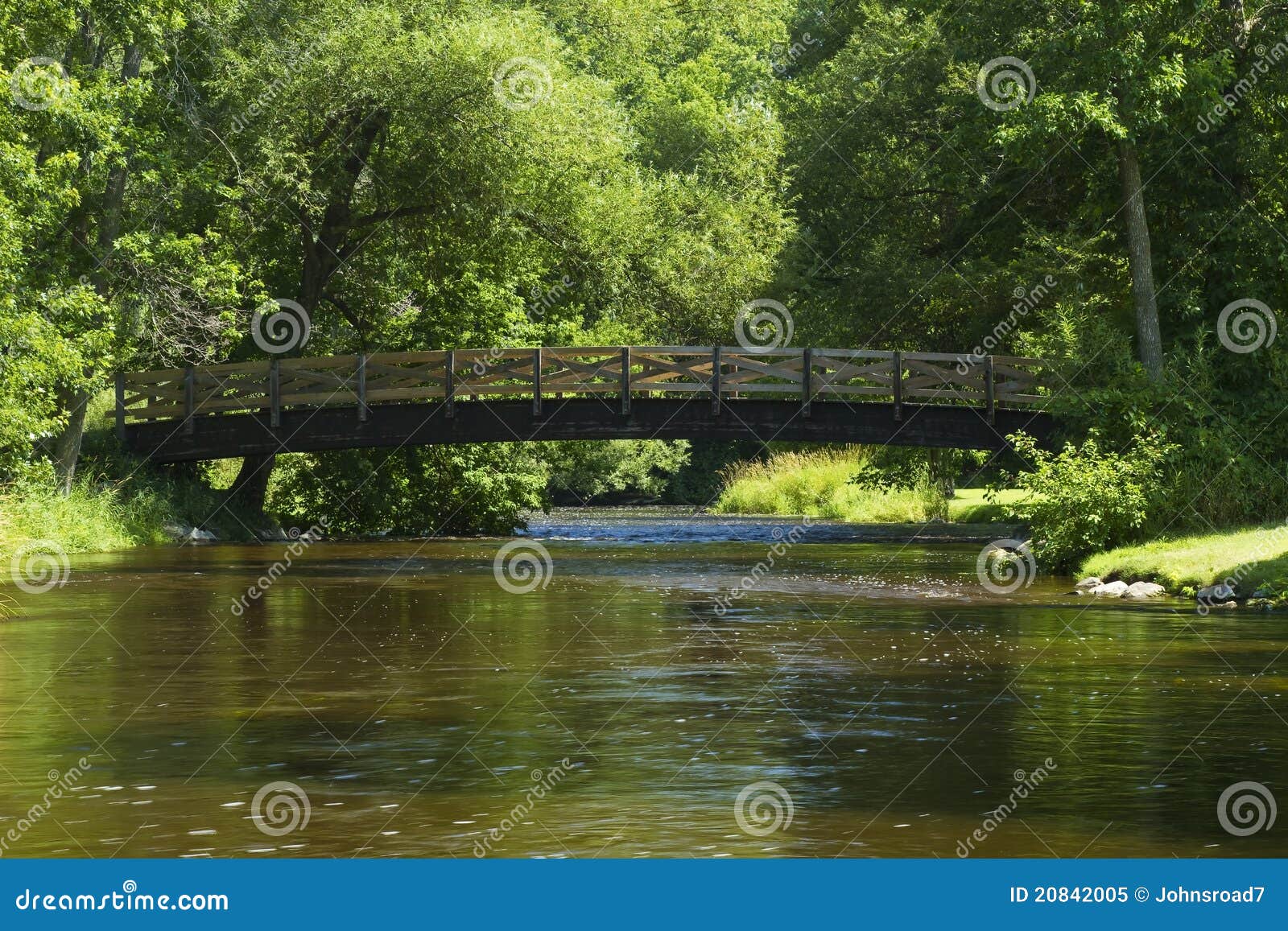 River & Bridge Scenic stock image. Image of walkbridge - 20842005