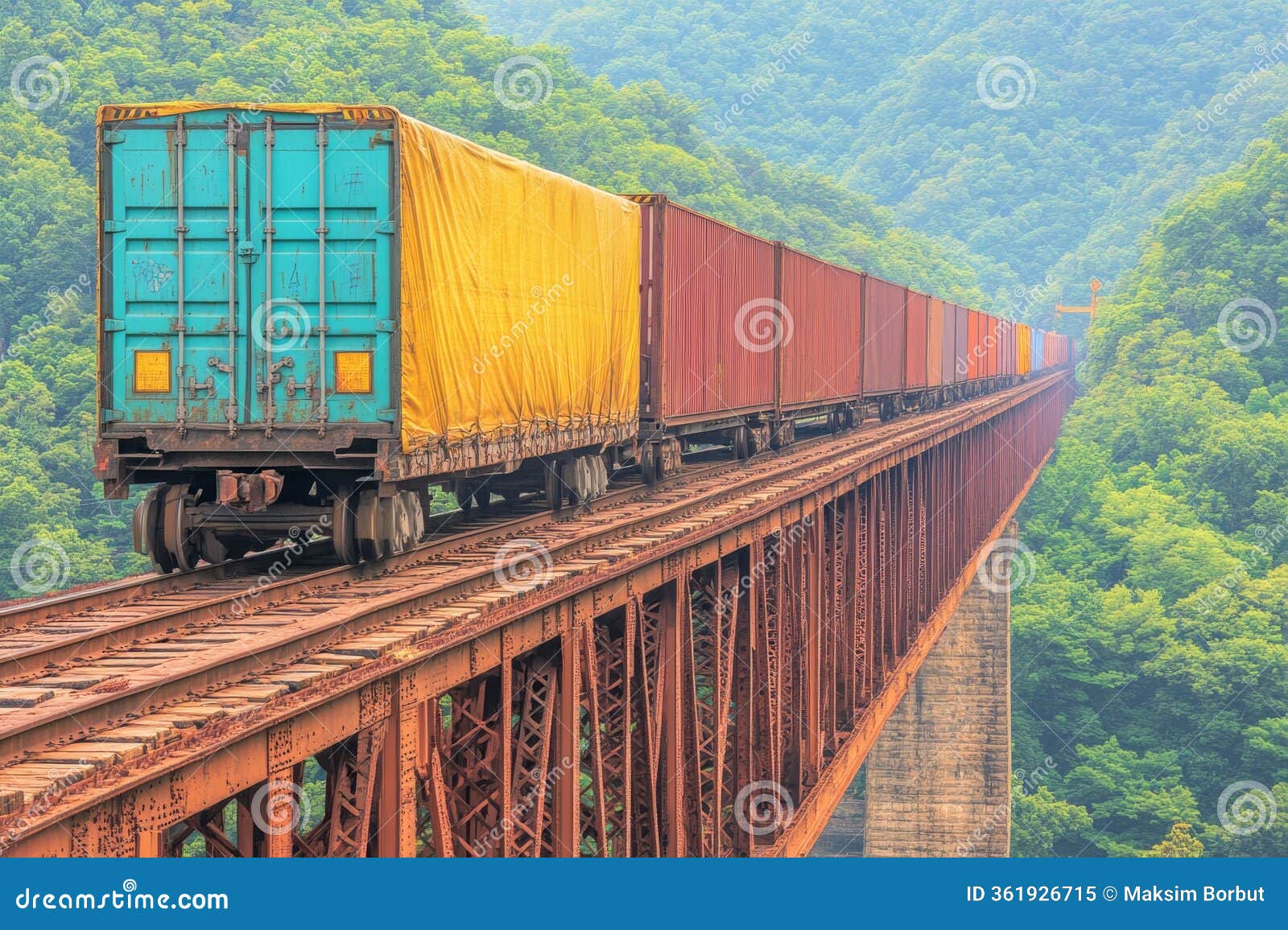 The River Bridge Structures Falling Apart, with Parts Dropping into the ...