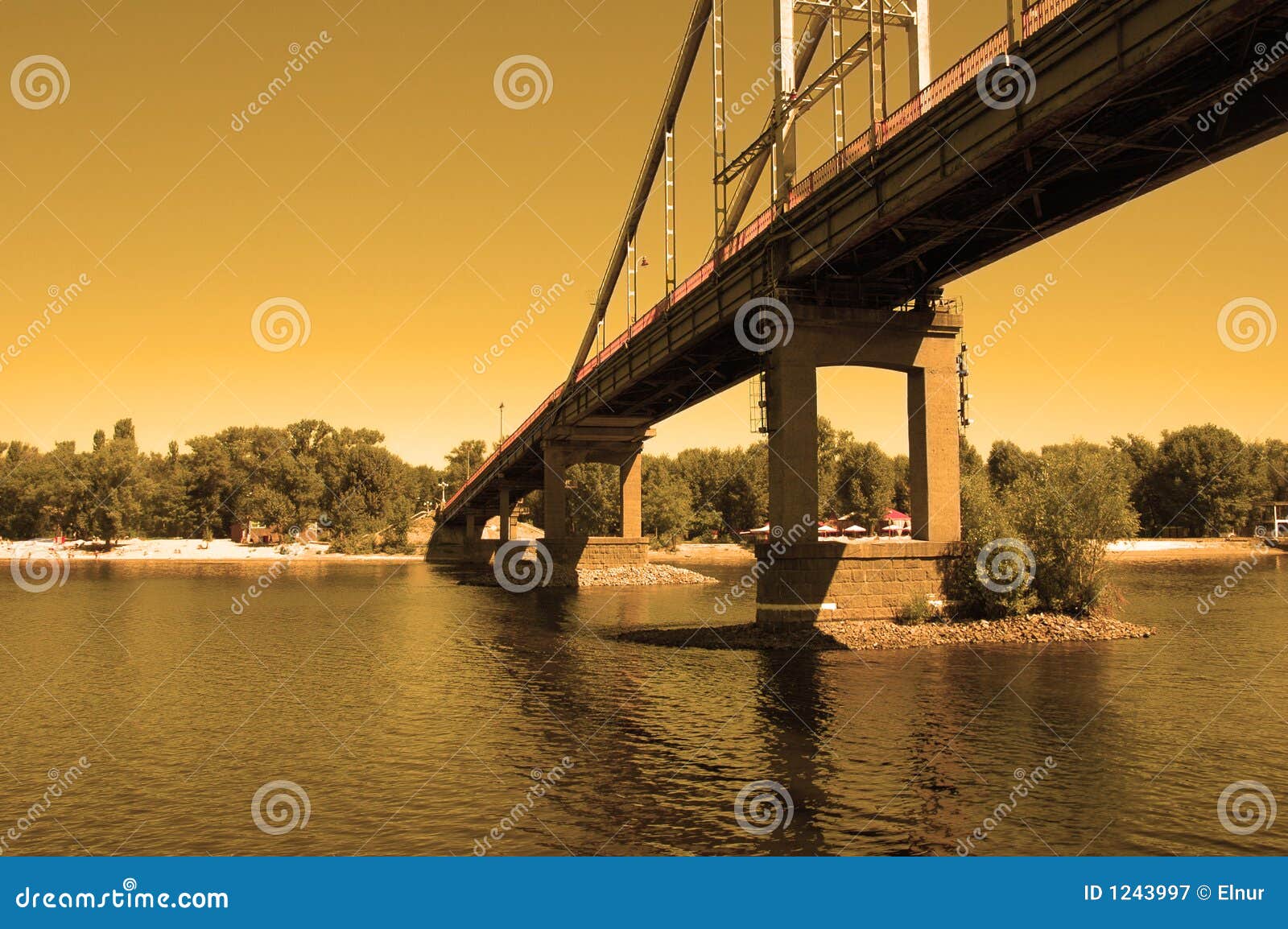 River bridge at sunset stock image. Image of dramatic - 1243997