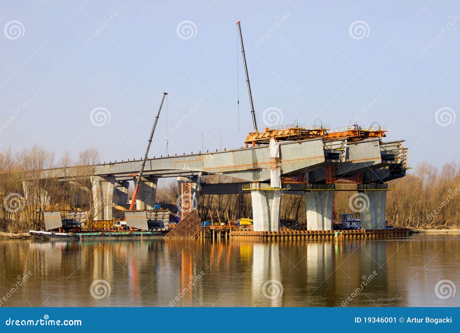 River Bridge Under Construction Stock Image - Image of poland, progress ...