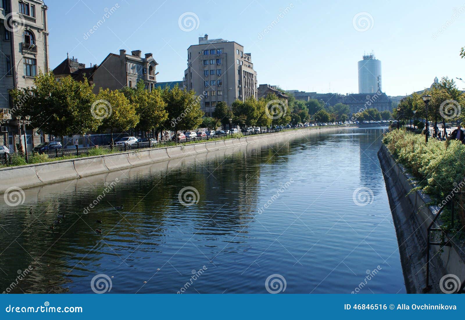 River in Bucharest stock photo. Image of bank, landmark - 46846516