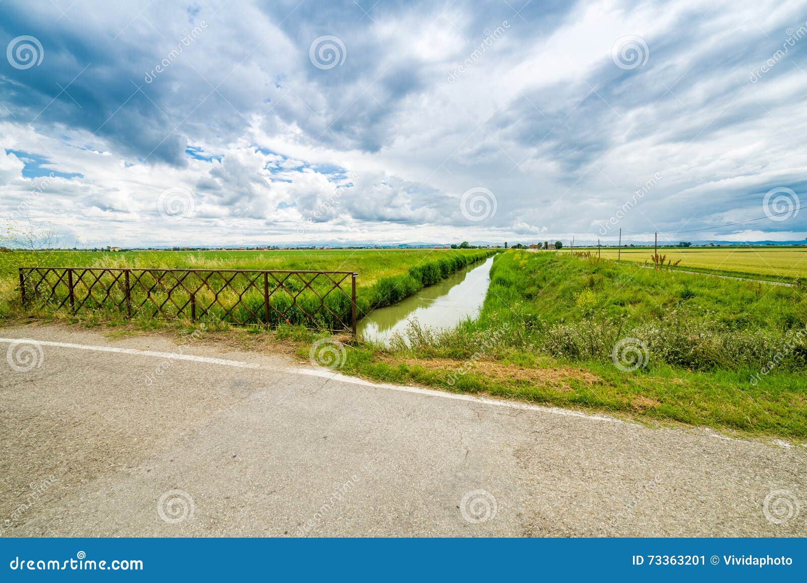 River in bucolic landscape stock image. Image of road - 73363201