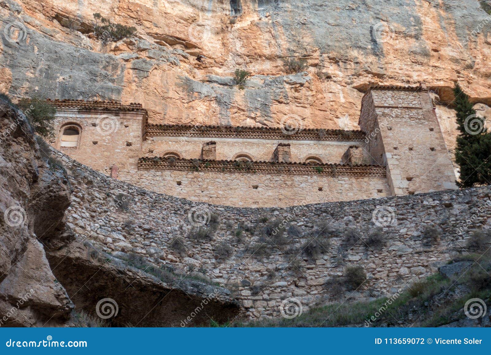 River Canyon Mesa and Jaraba Monastery Stock Photo - Image of cloud ...