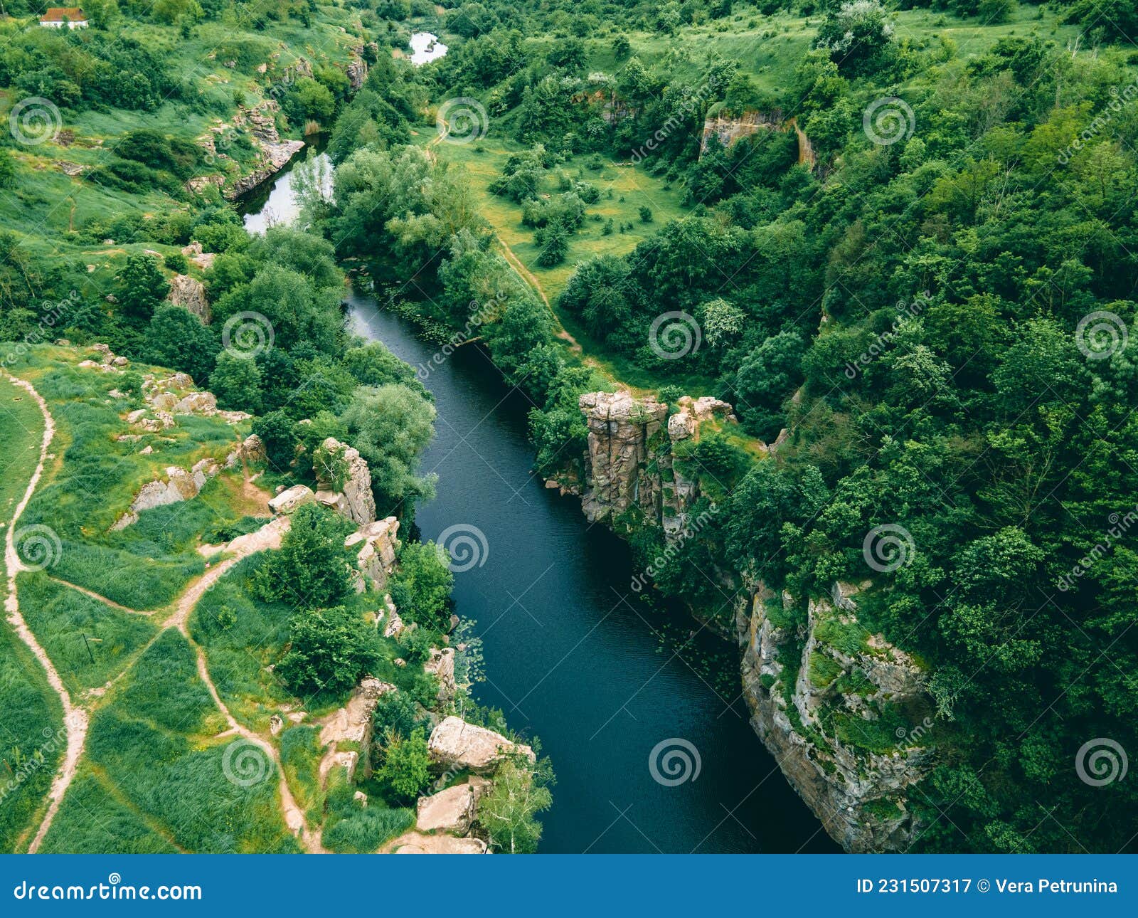 River in Canyon Overhead Top View Stock Image - Image of ukraine ...