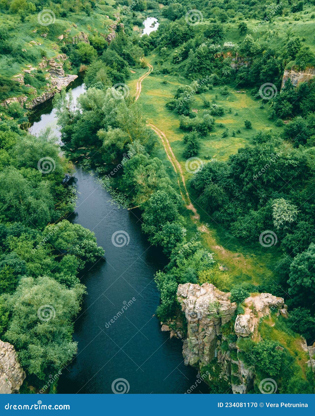 River in Canyon Overhead Top View Stock Photo - Image of calmness ...