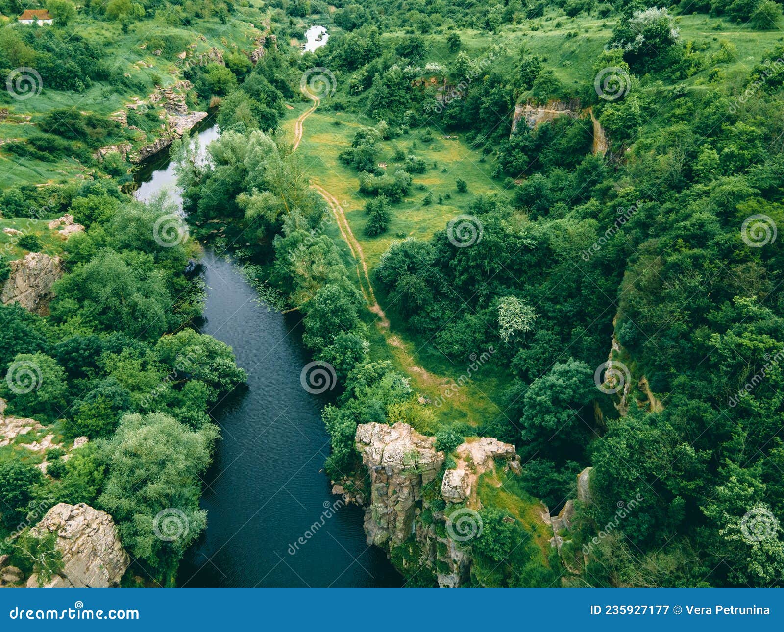 River in Canyon Overhead Top View Stock Image - Image of nature ...