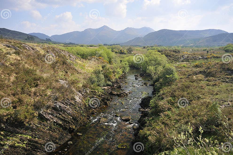 River Caragh and Mullaghanattin Mountains Stock Photo - Image of ...