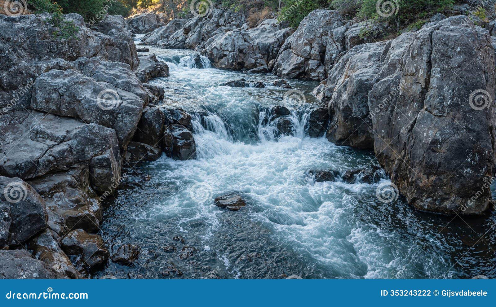 River Carving through Rock Symbolizing Persistence Stock Illustration ...