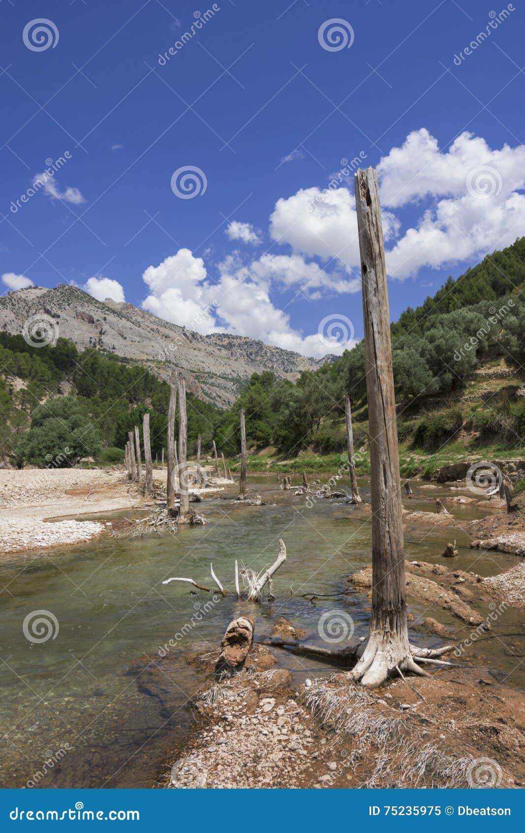 River at Castril Spain stock image. Image of clouds, foliage - 75235975
