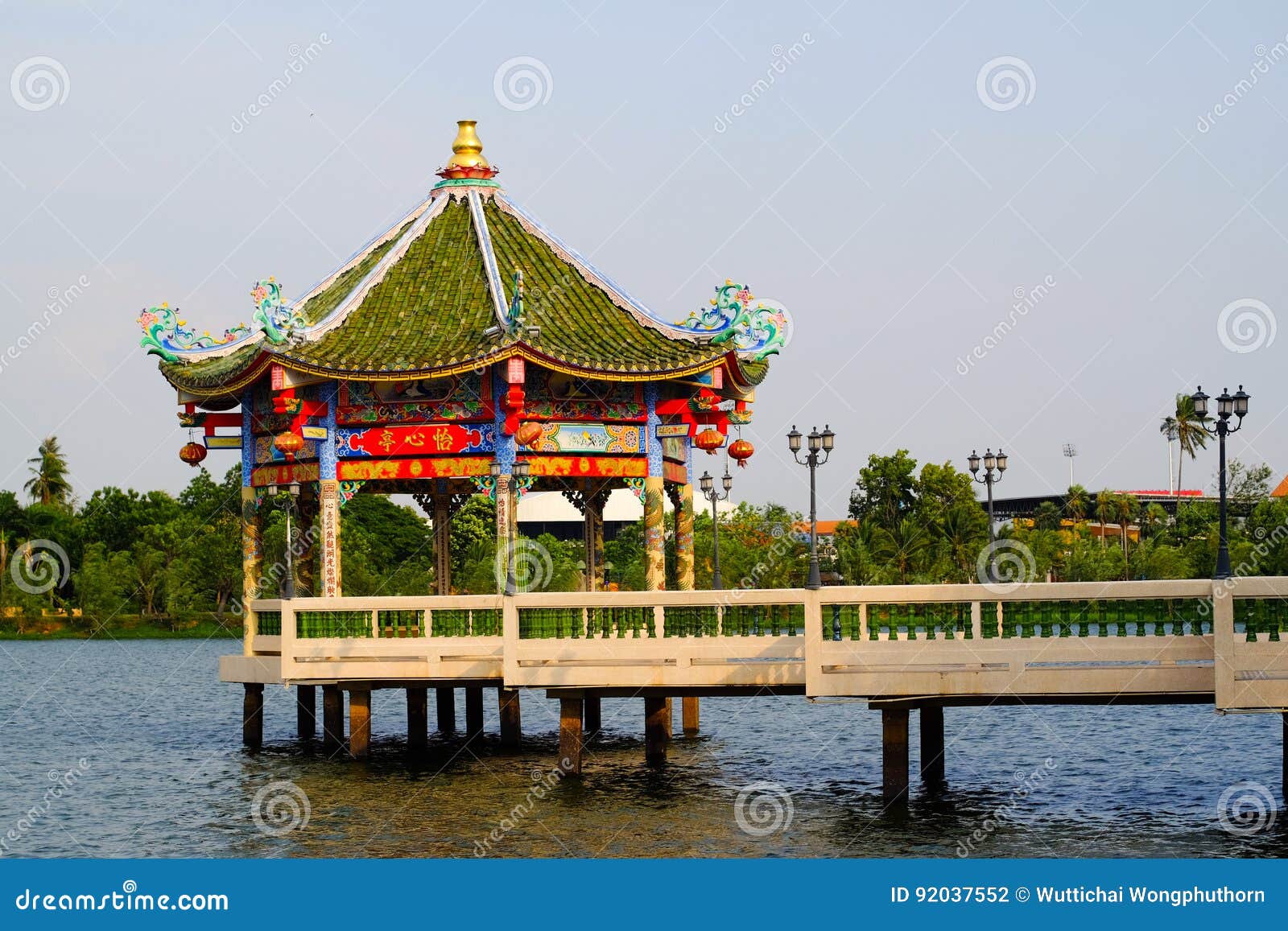 River Chinese pavilion stock photo. Image of water, travel - 92037552