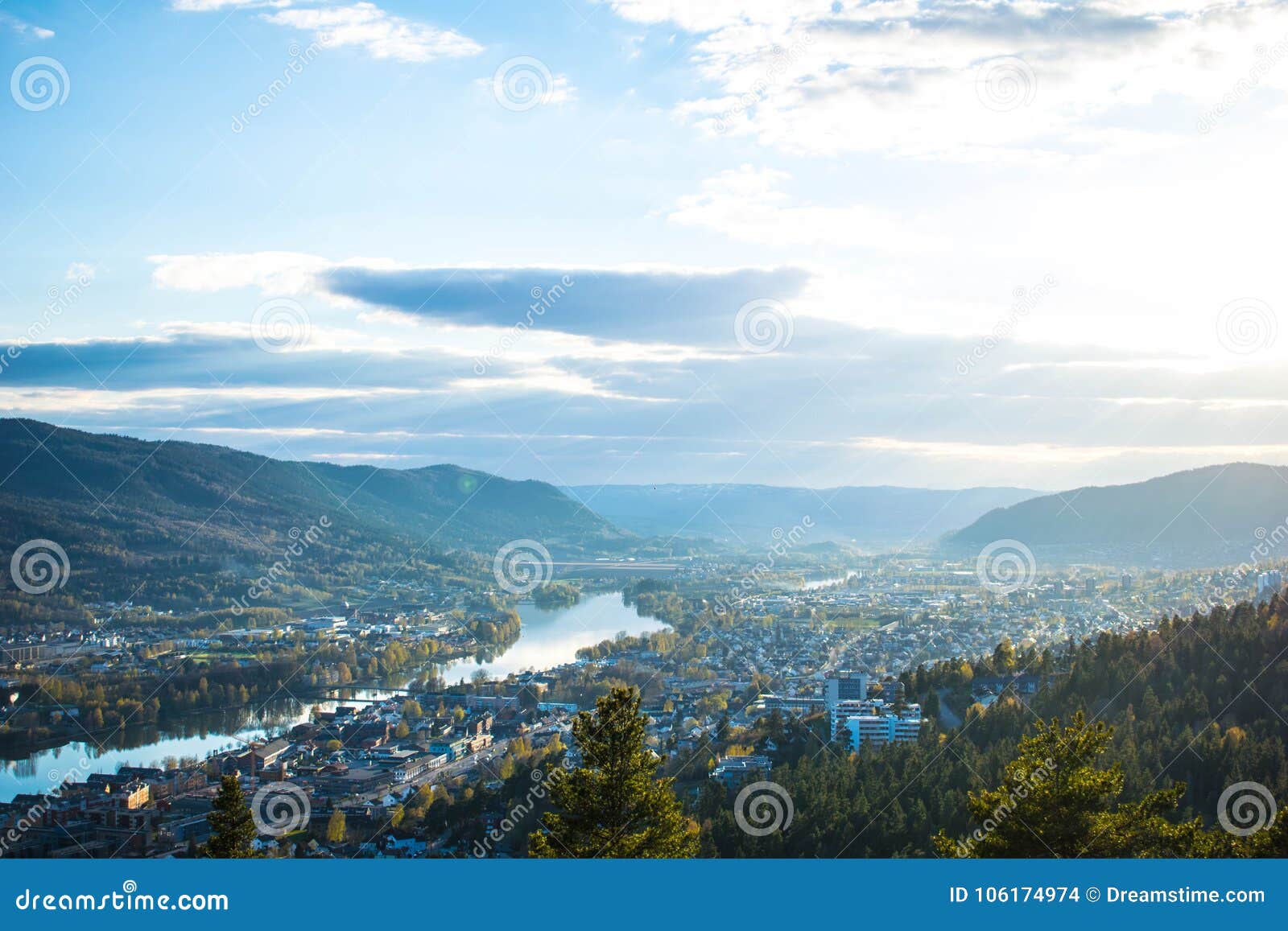 River City in the Mountains Stock Photo - Image of view, houses: 106174974