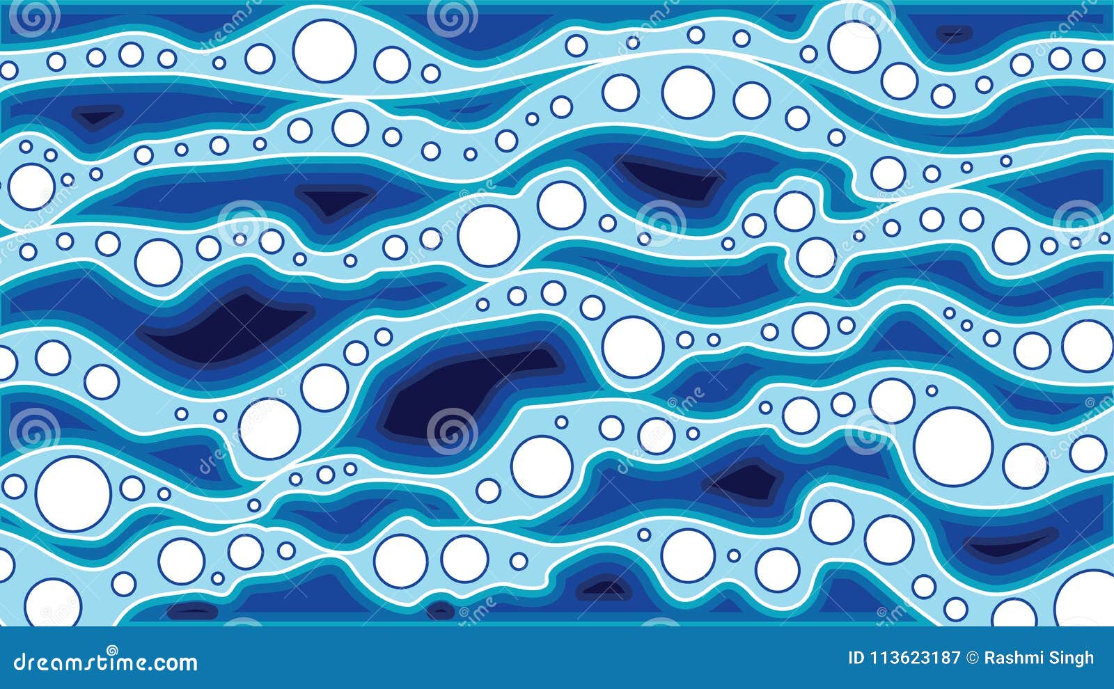 River, Aboriginal Art Vector Background With River, Landscape ...