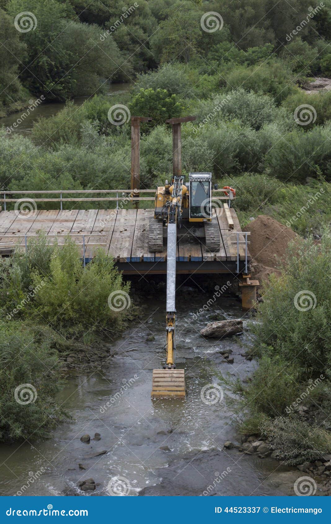 River construction site stock image. Image of elevating - 44523337