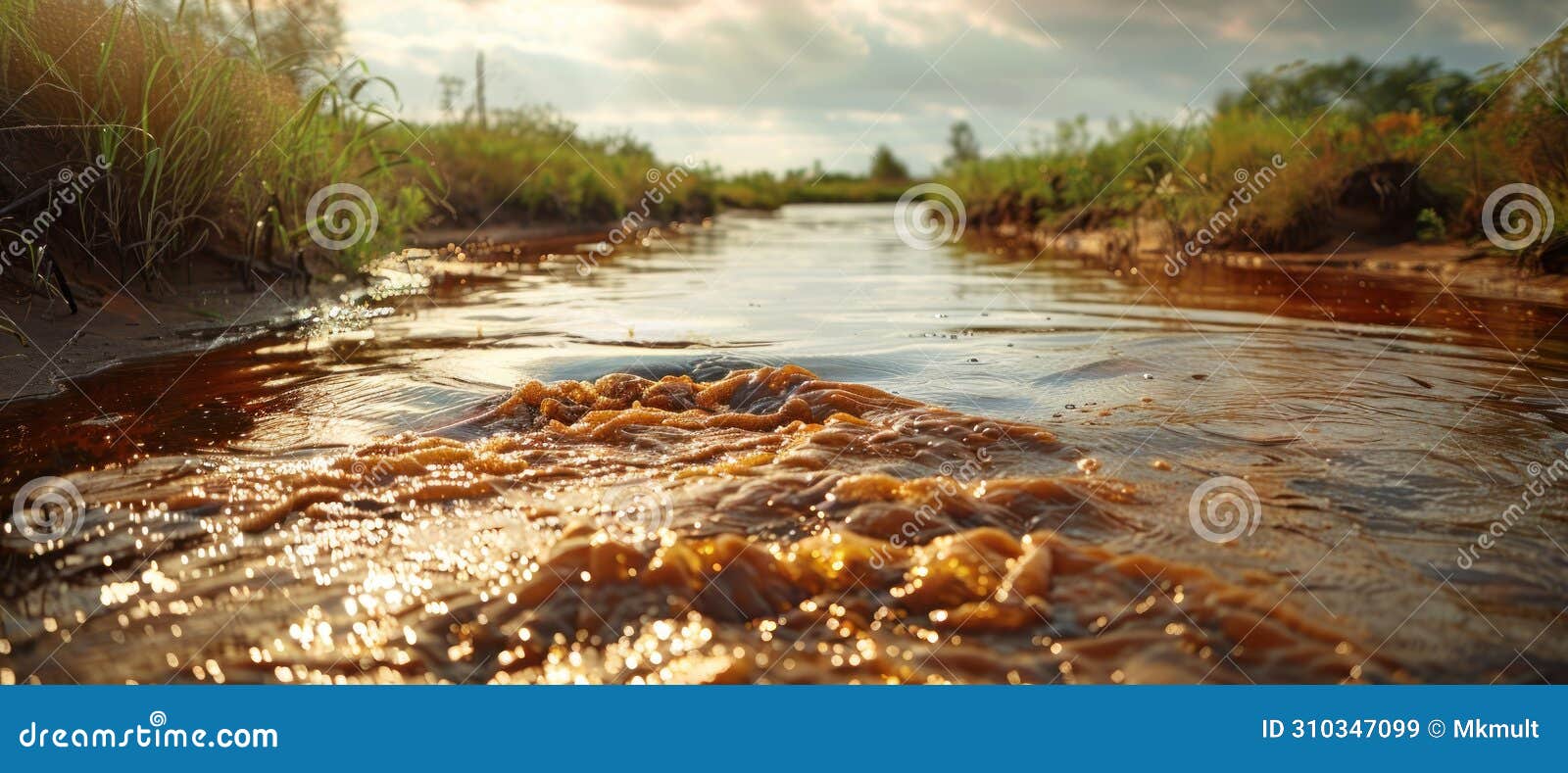 Contaminated River Flowing stock image. Image of damage - 310347099