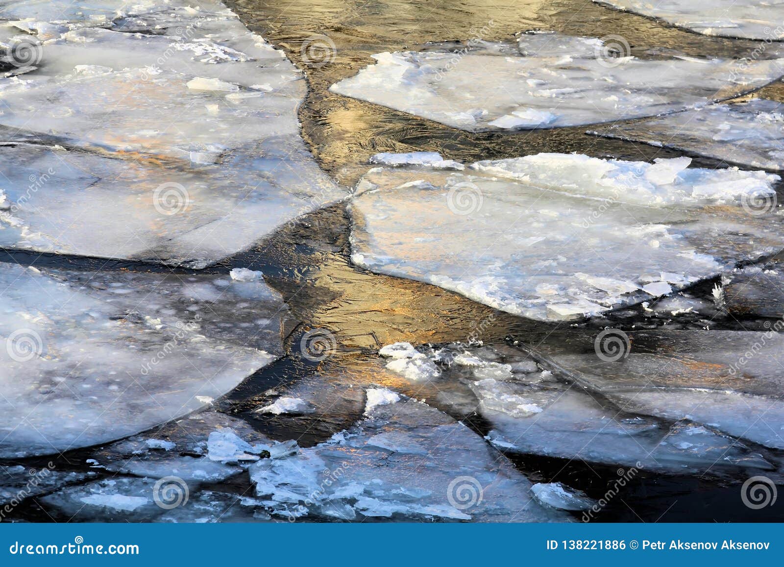 The River is Covered with Ice Stock Photo - Image of colorful, impress ...