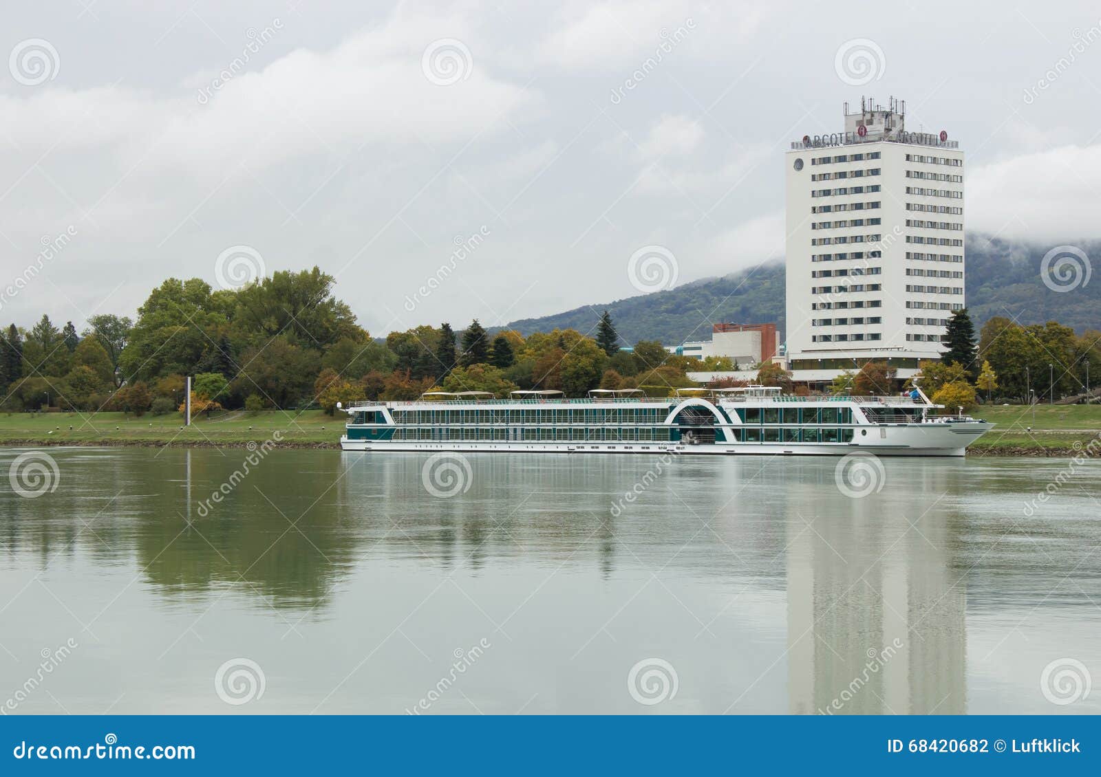 River Cruise on the Danube, in the Port of Linz Editorial Photography ...