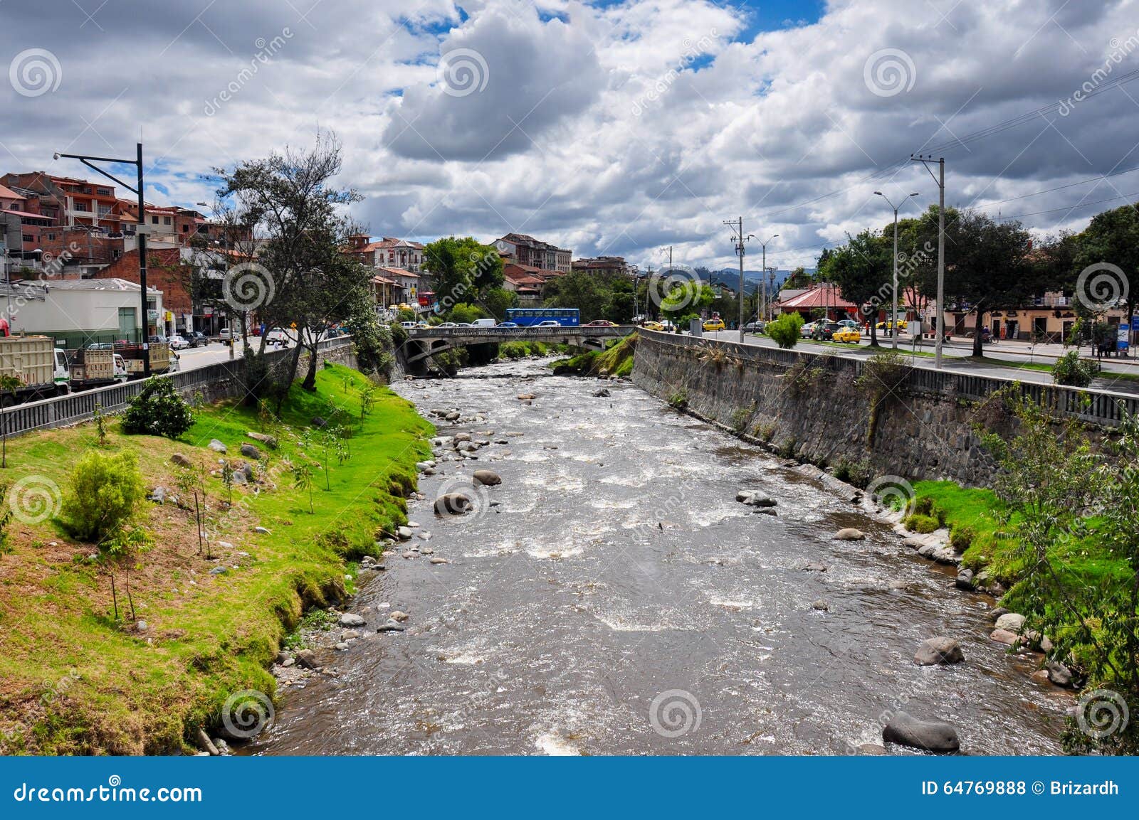 River in Cuenca, Ecuador editorial stock photo. Image of decoration ...