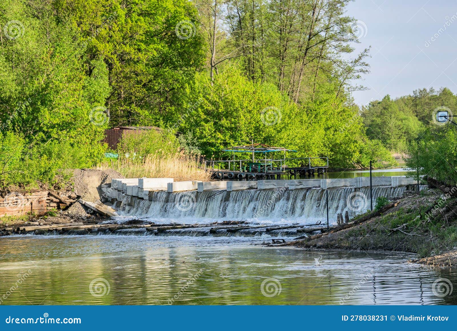 River dam in the forest stock image. Image of spring - 278038231