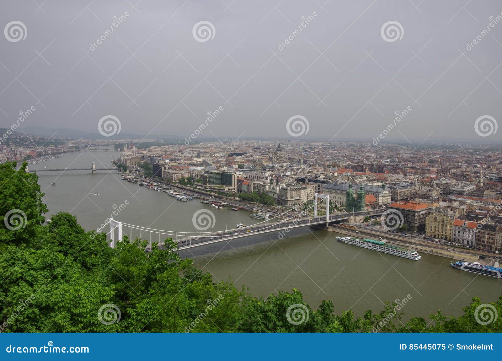 River Danube and Budapest Old City Panorama, Budapest Stock Image ...