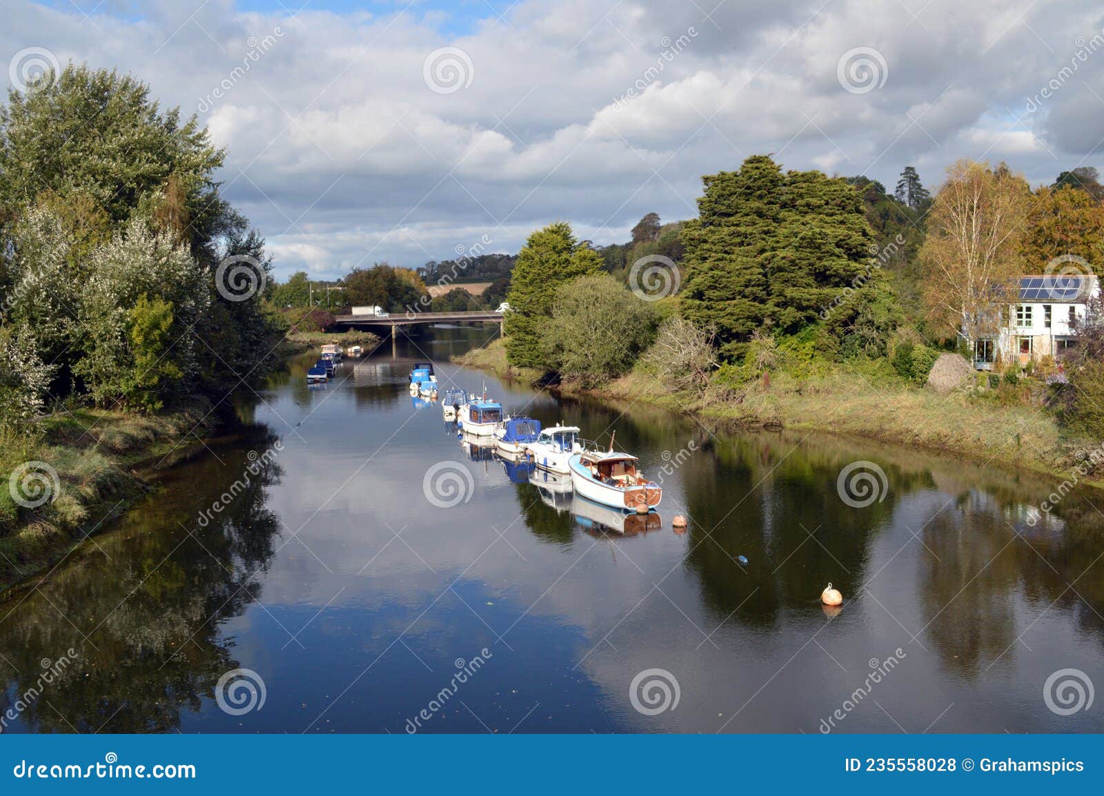 River Dart at Totnes Devon UK Stock Photo - Image of panel, showing ...
