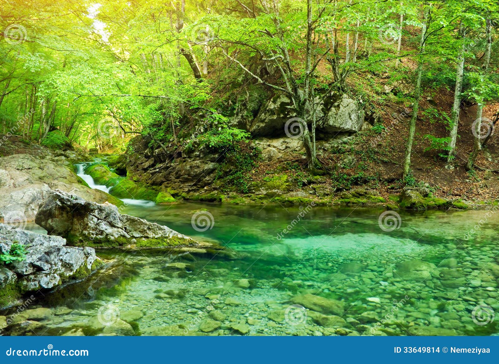 River Deep in Mountain Forest. Stock Photo - Image of jungle, moss ...