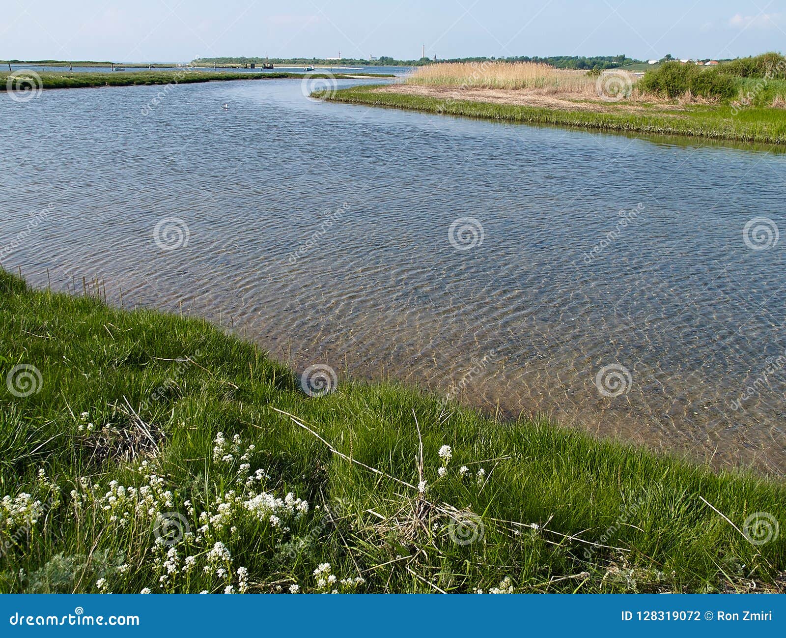 River Delta Flowing into the Sea Denmark Stock Photo - Image of ...