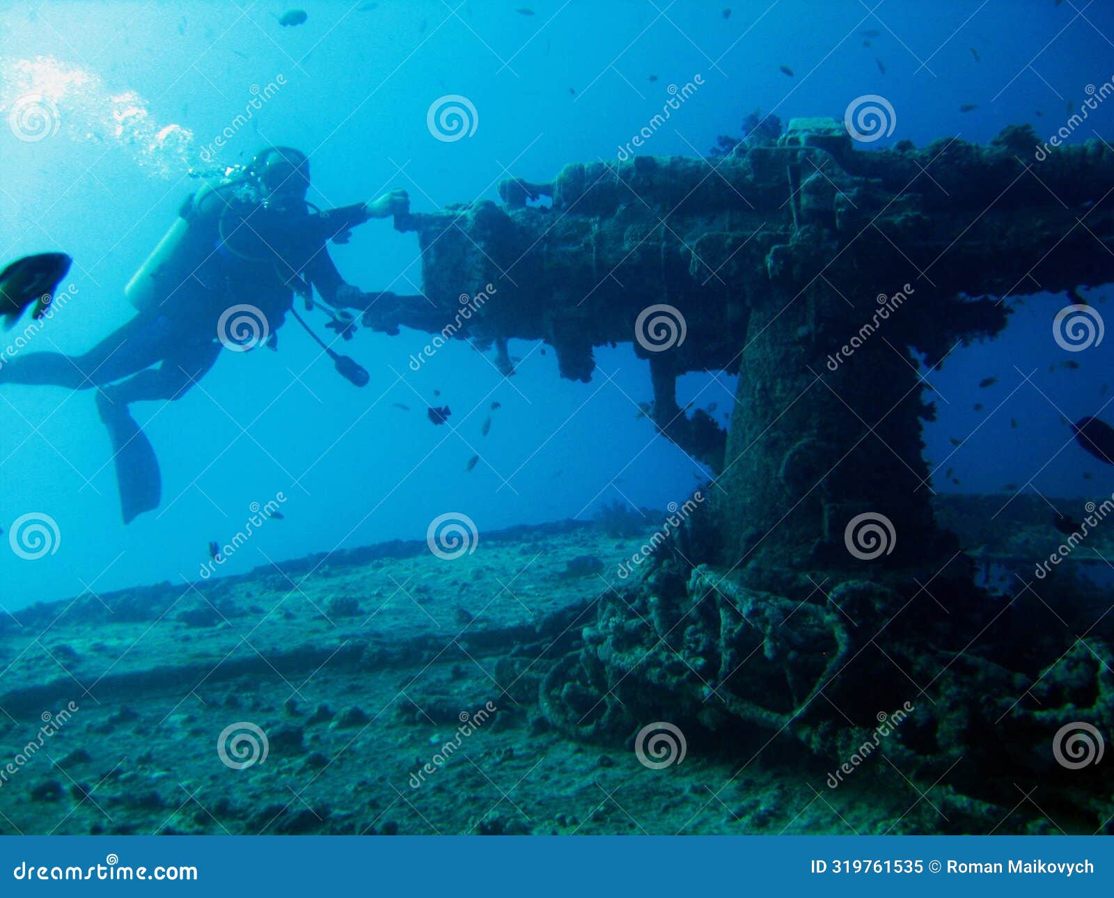 River Diving is a Risky Underwater Excursion. Stock Image - Image of ...