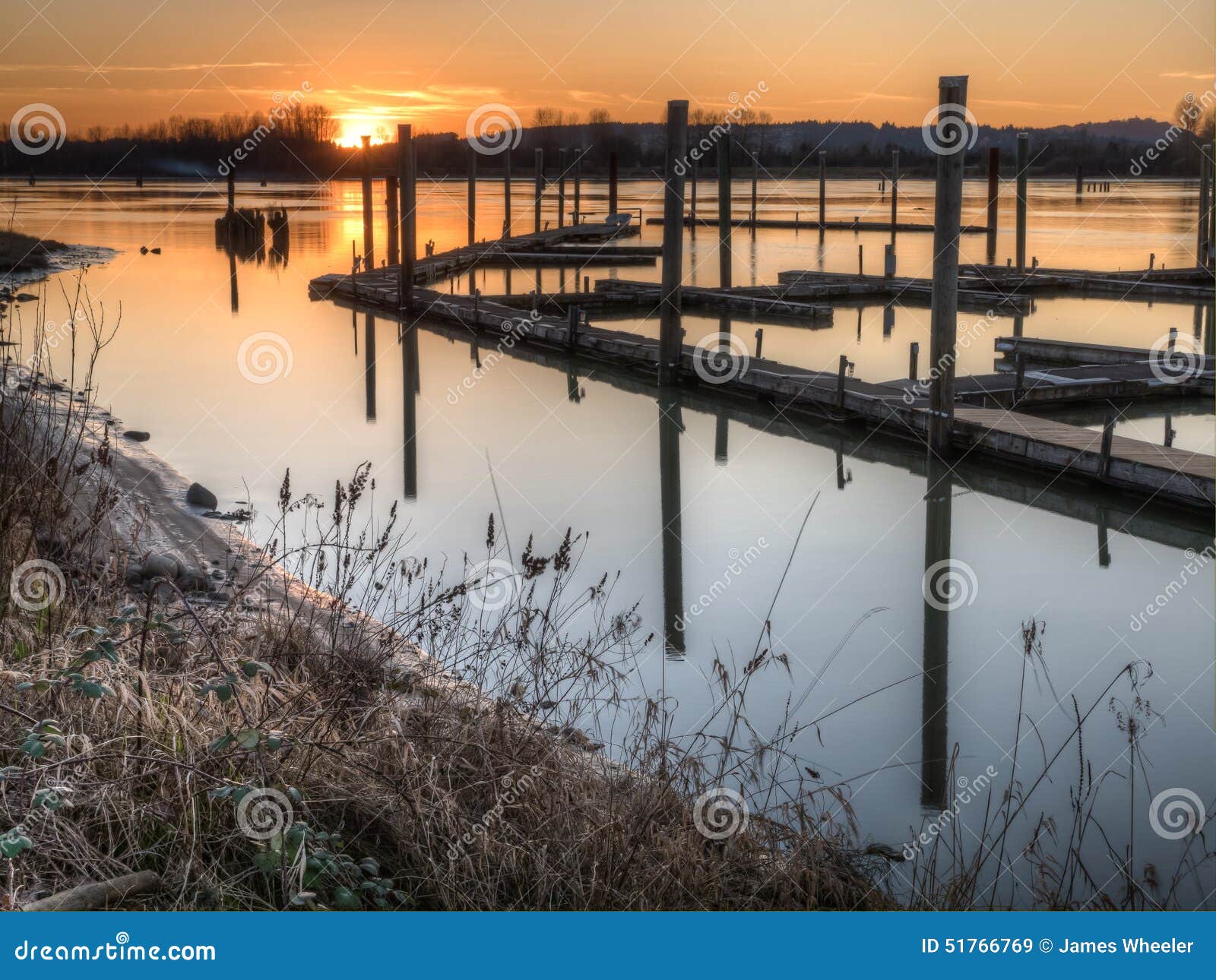 River Dock at Sunset stock image. Image of beautiful - 51766769