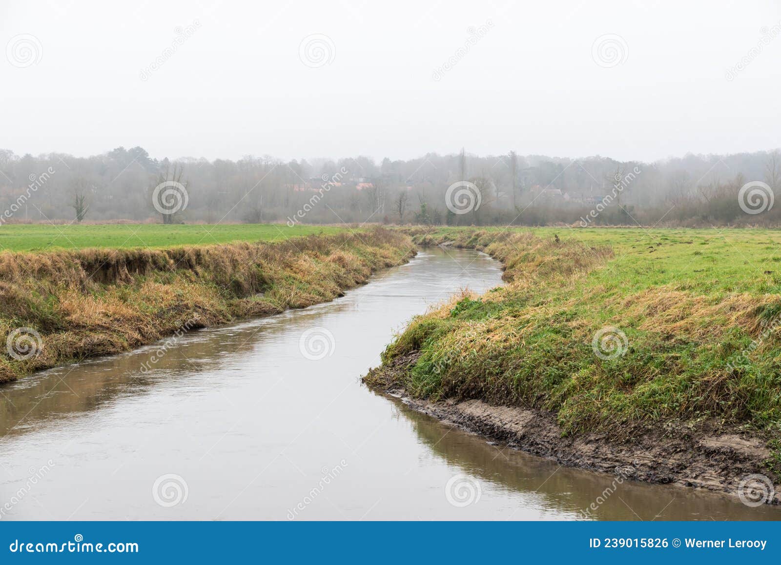 The River Dyle Meandering through the Flemish Countryside Stock Photo ...
