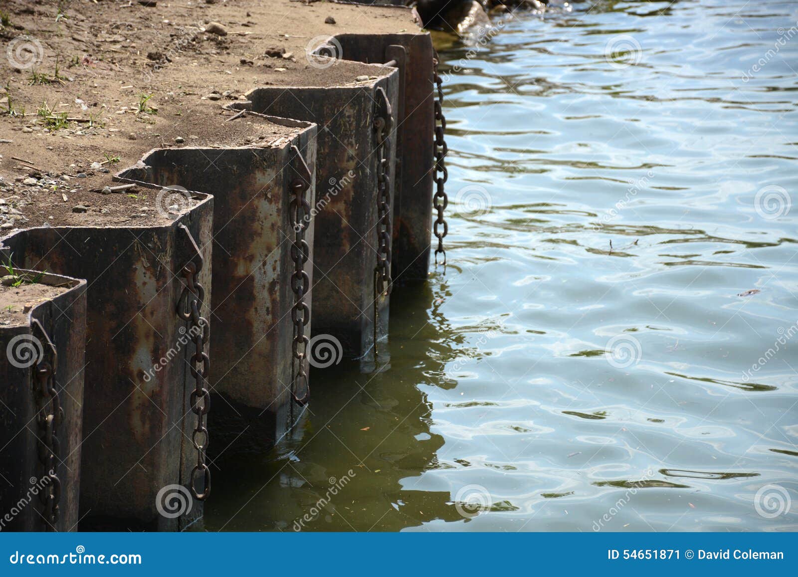 River edge stock image. Image of ohio, metal, retaining - 54651871