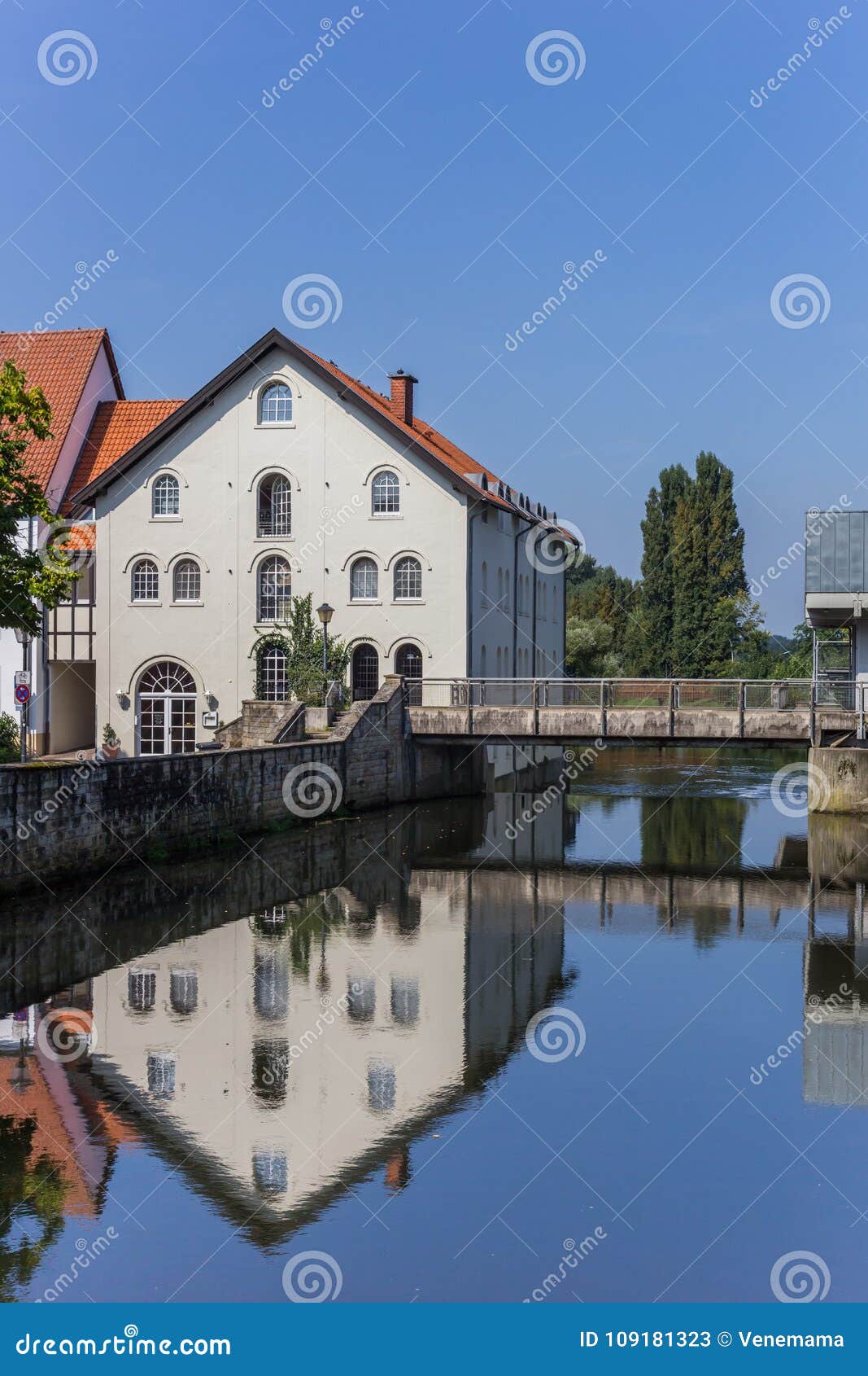 River Ems in the Center of Warendorf Stock Image - Image of monument ...