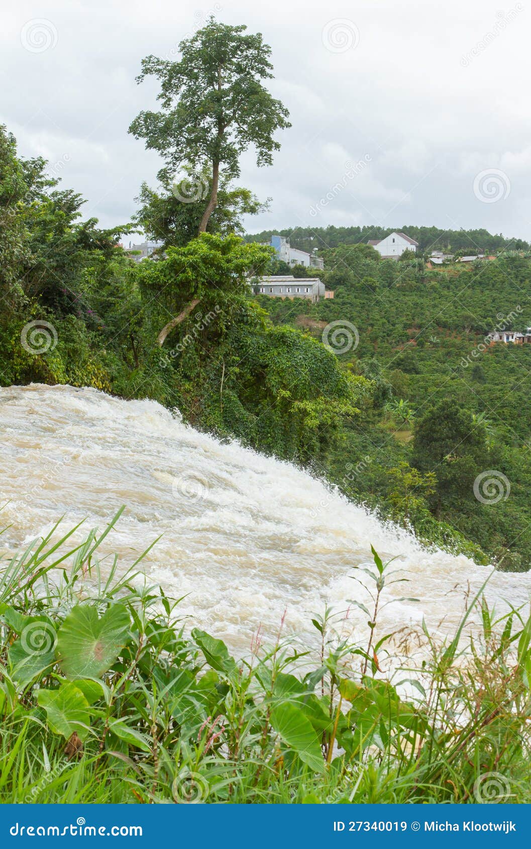 River Ending in a Waterfall Stock Image - Image of travel, utility ...
