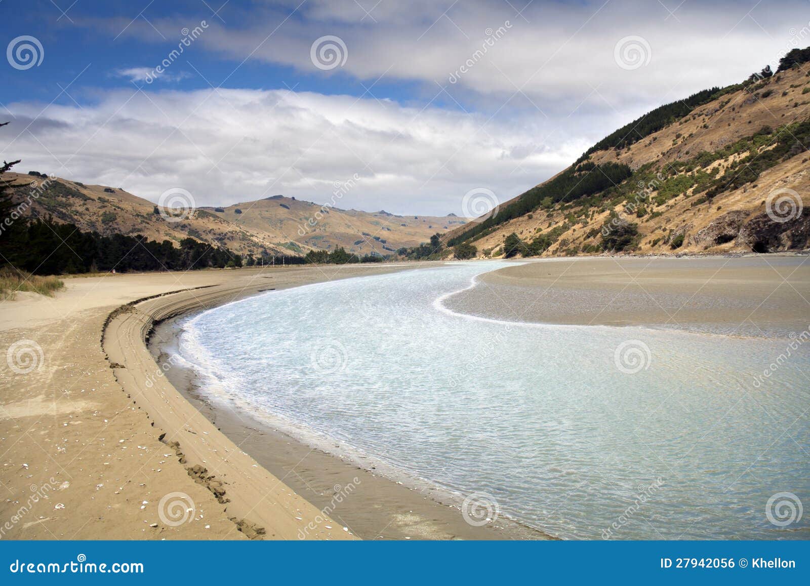 River estuary, Okains Bay stock photo. Image of nature - 27942056