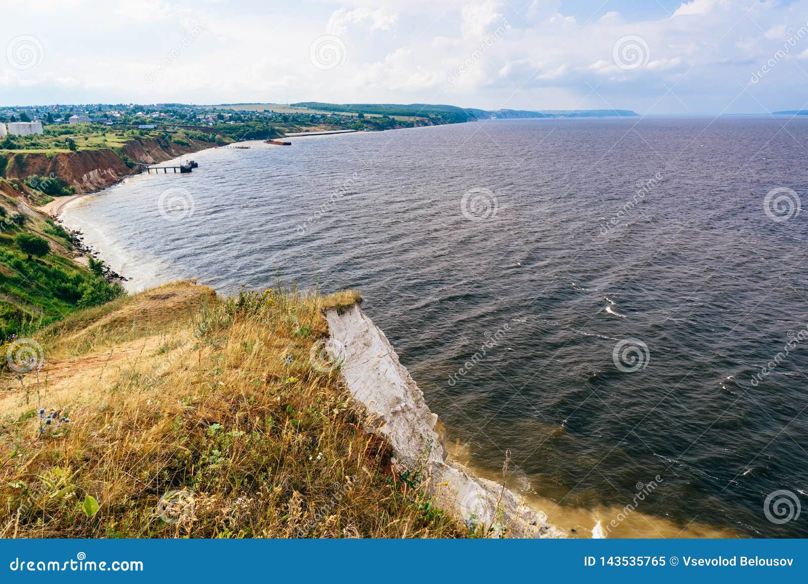 River Estuary View from the Cliff Stock Image - Image of daylight ...