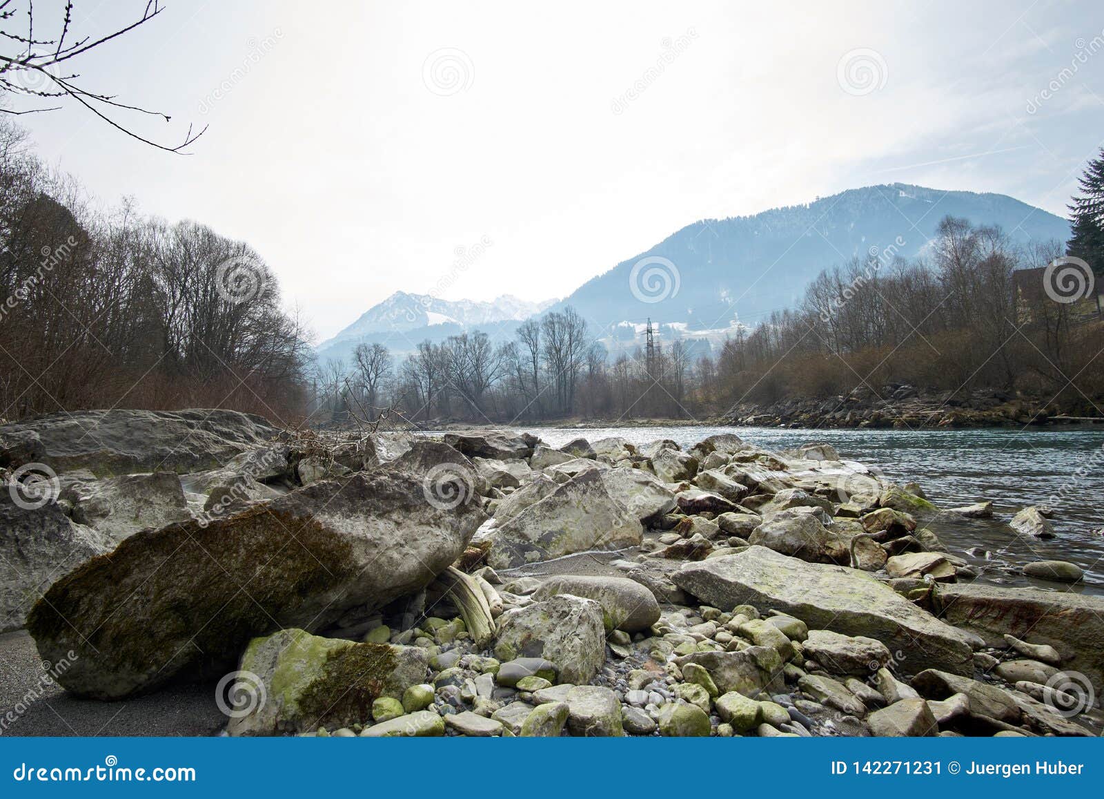 River in Europe Austria with Stones Stock Image - Image of summer ...